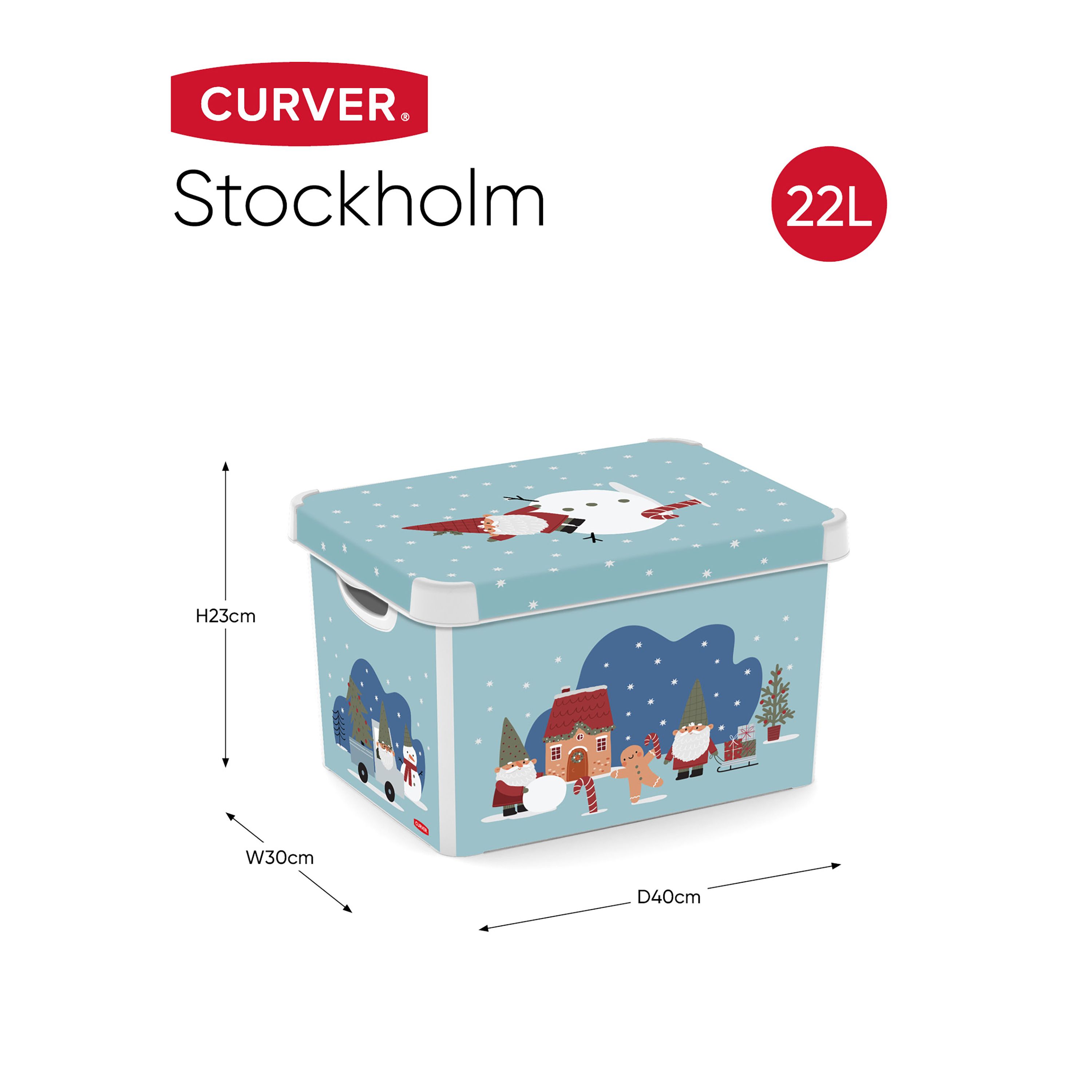 Curver Gnomes Christmas storage box (L) 400mm x (W) 300mm