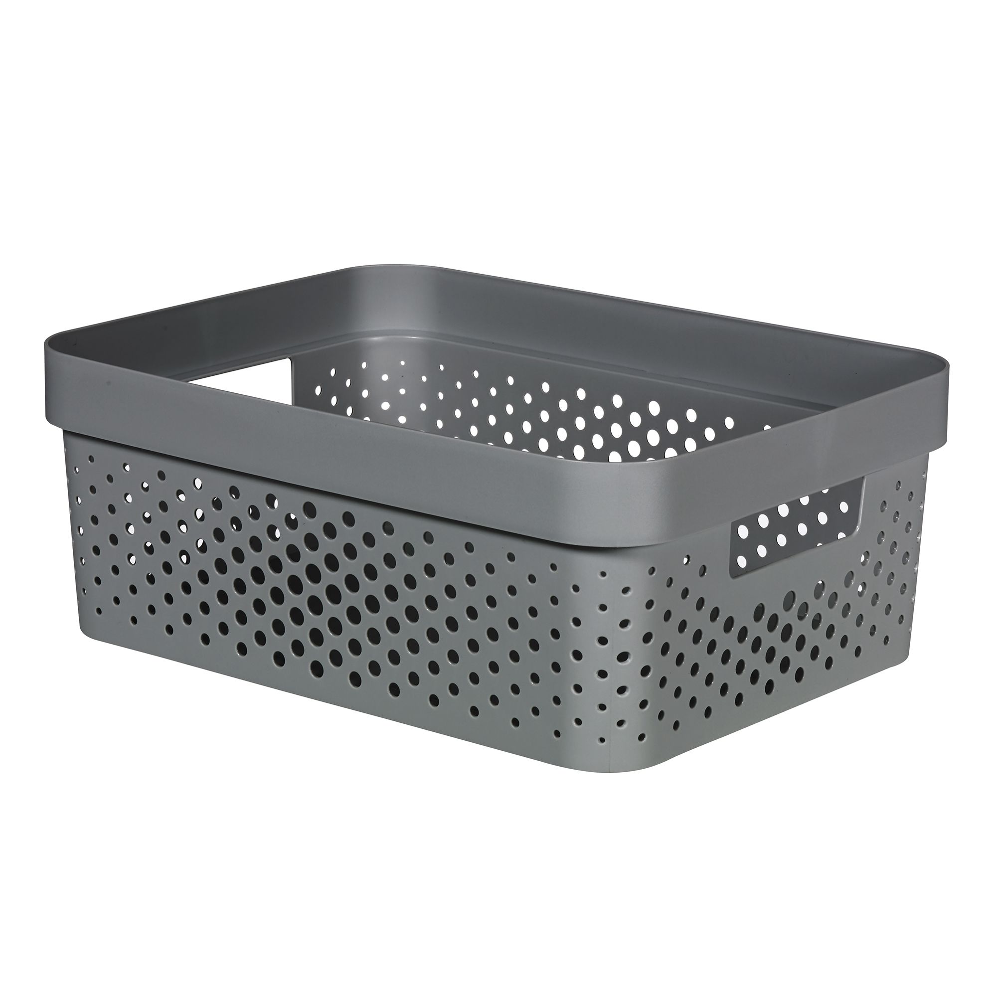 Curver Infinity Dots Matt grey Plastic Medium Stackable Storage basket ...