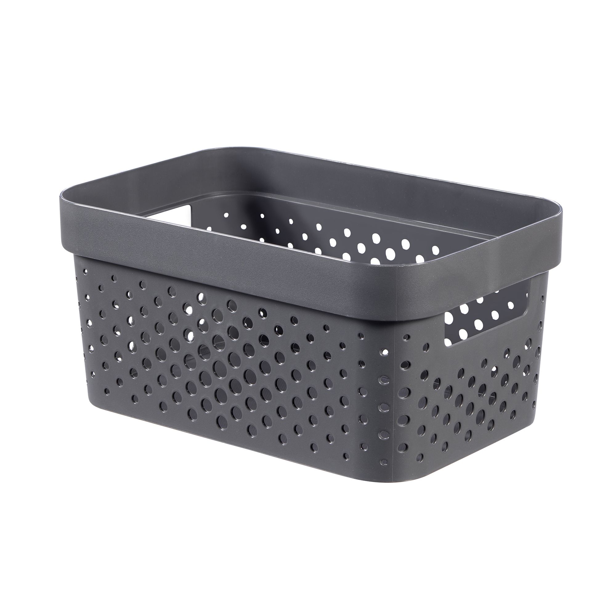 Curver Infinity Dots Matt grey Plastic Small Stackable Storage basket ...