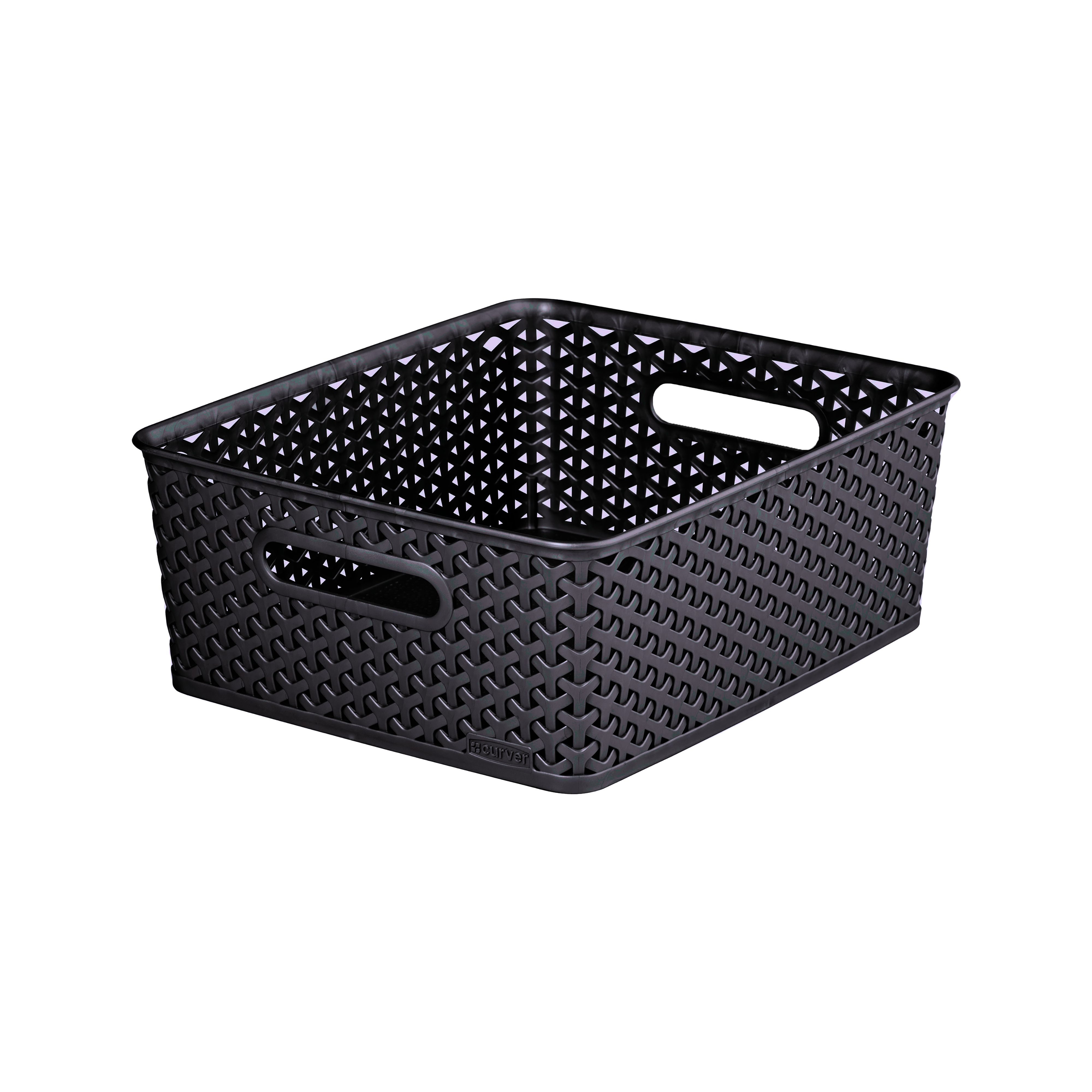 Curver My Style Dark grey Plastic Stackable Storage basket (H)13cm (W ...