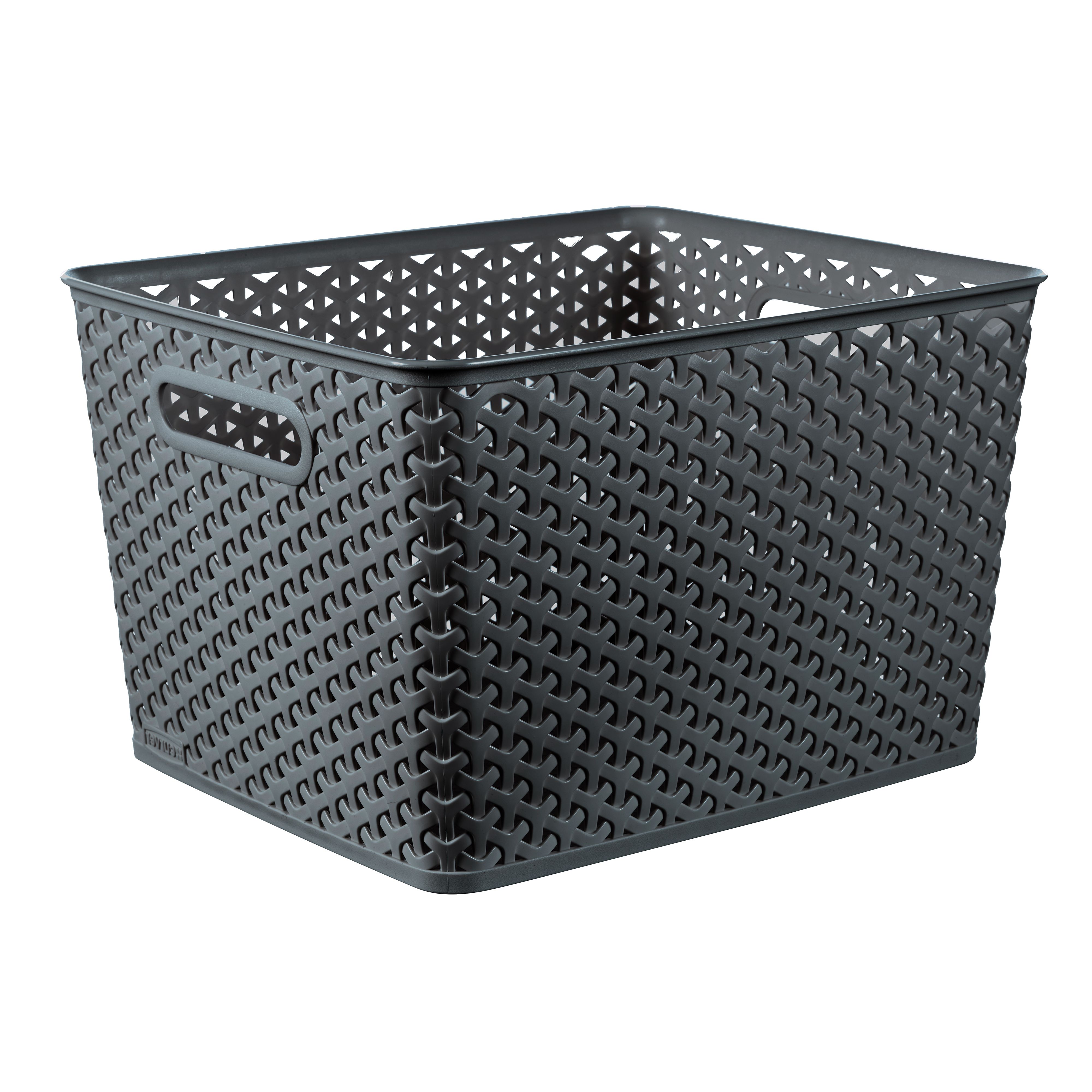 Buy Curver My Style Dark grey Plastic Stackable Storage basket (H)22cm ...