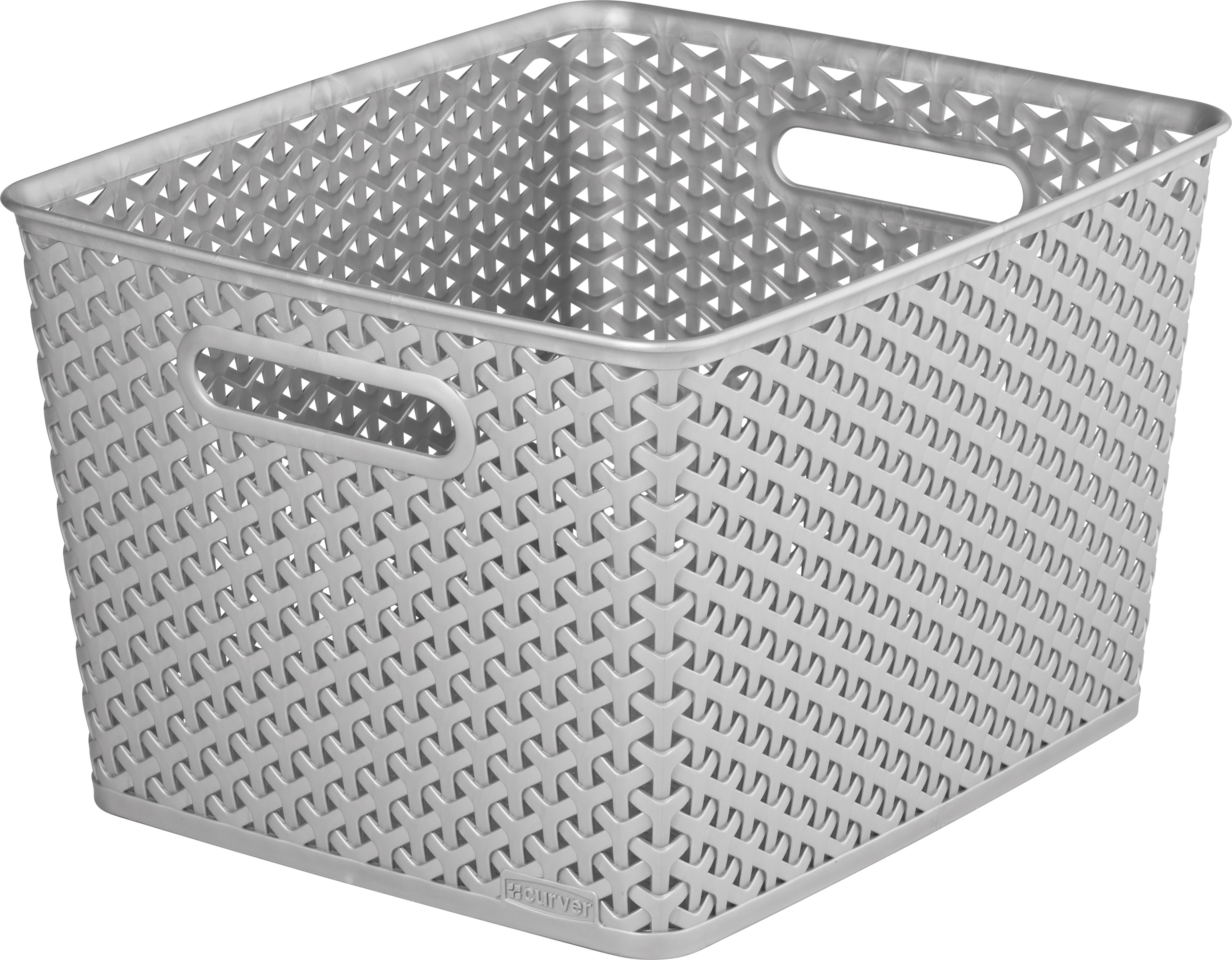 Curver My Style Modern Matt grey rattan effect Plastic Stackable ...