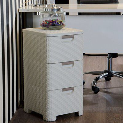 Curver Vintage white Plastic Tower unit