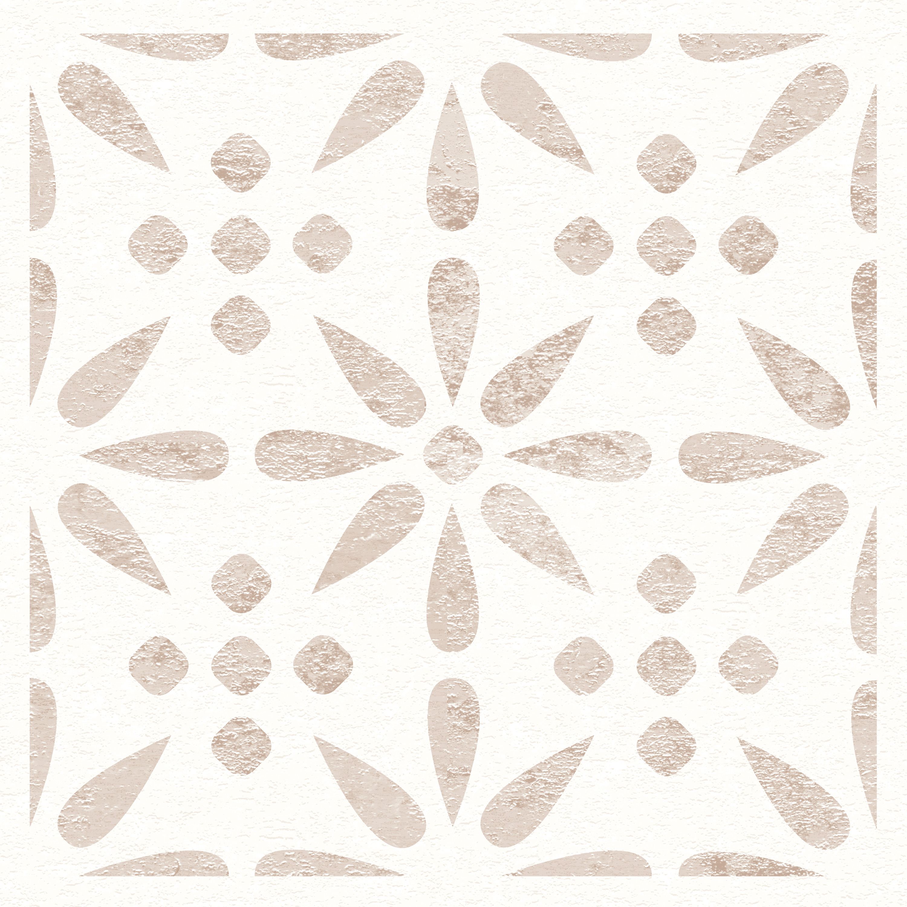 D-C-Fix Beige Vintage Flowers Tile effect Self-adhesive Vinyl tile, 1m²