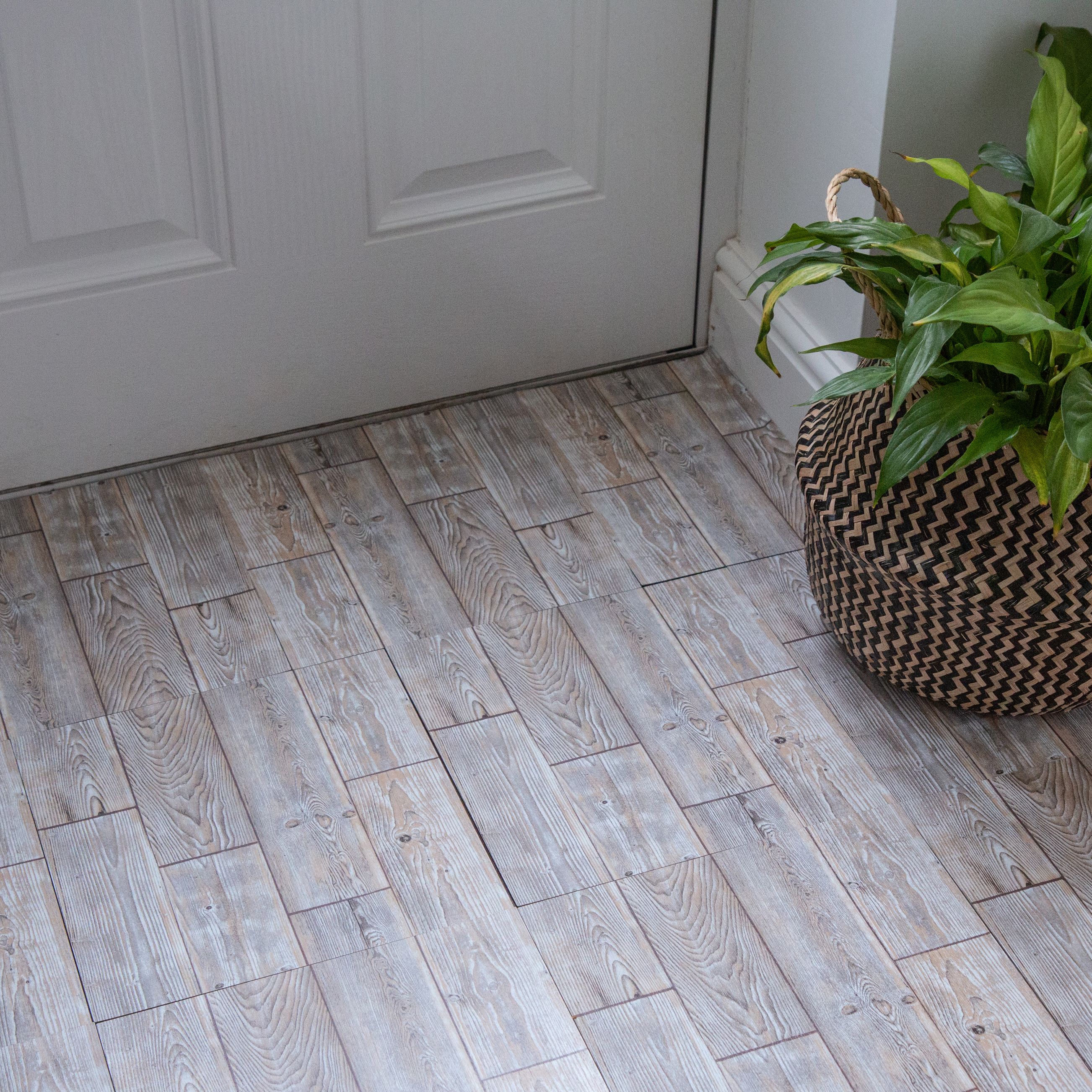 D-C-Fix Floor covering Grey Rustic Oak Wood effect Tiles, Pack of 11 ...