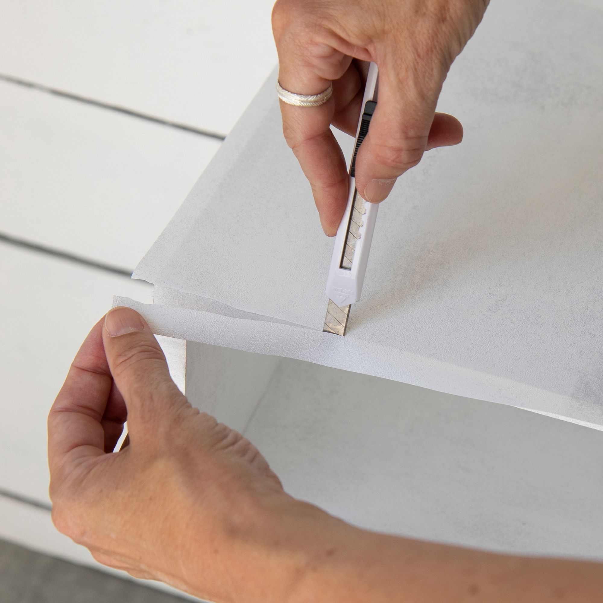 D-C-Fix Granite Mid sheen White Concrete effect Vinyl Self-adhesive ...