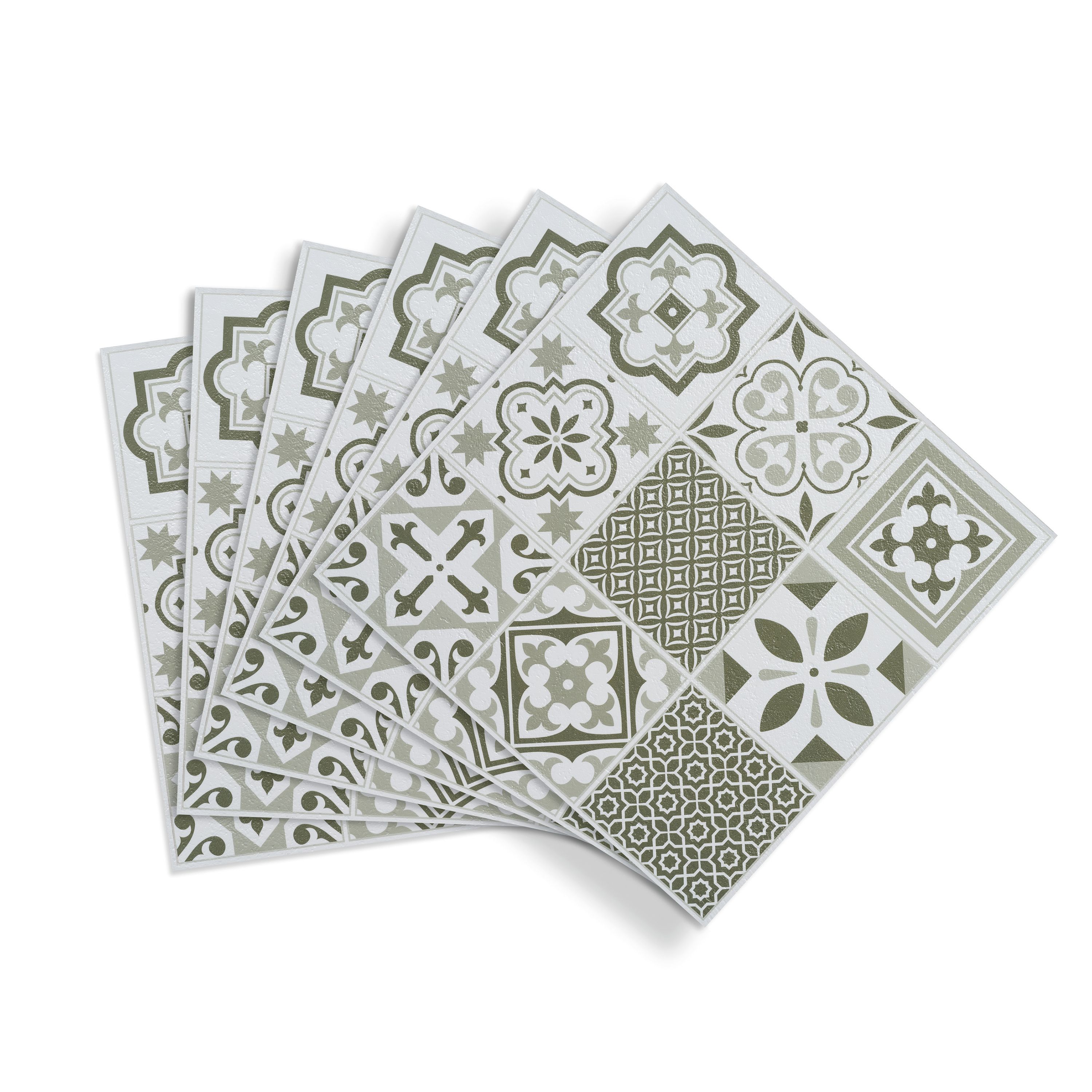 D-C-Fix Green Oriental Tile effect Self-adhesive Vinyl tile, 1m²