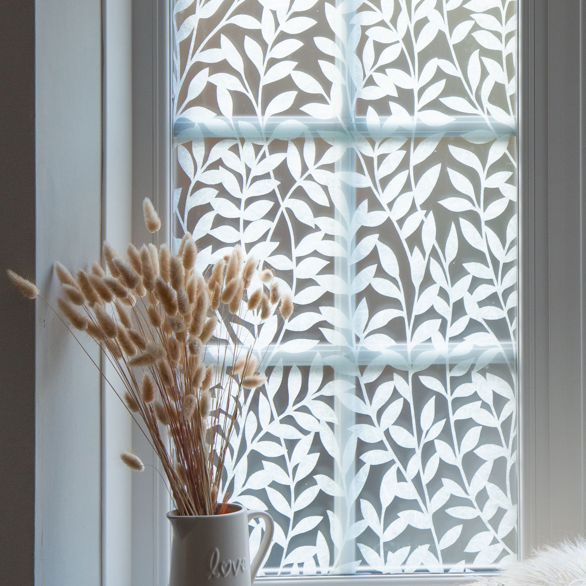 D-C-Fix White Leaves Window film, (L)1.5m (W)0.45m | DIY at B&Q