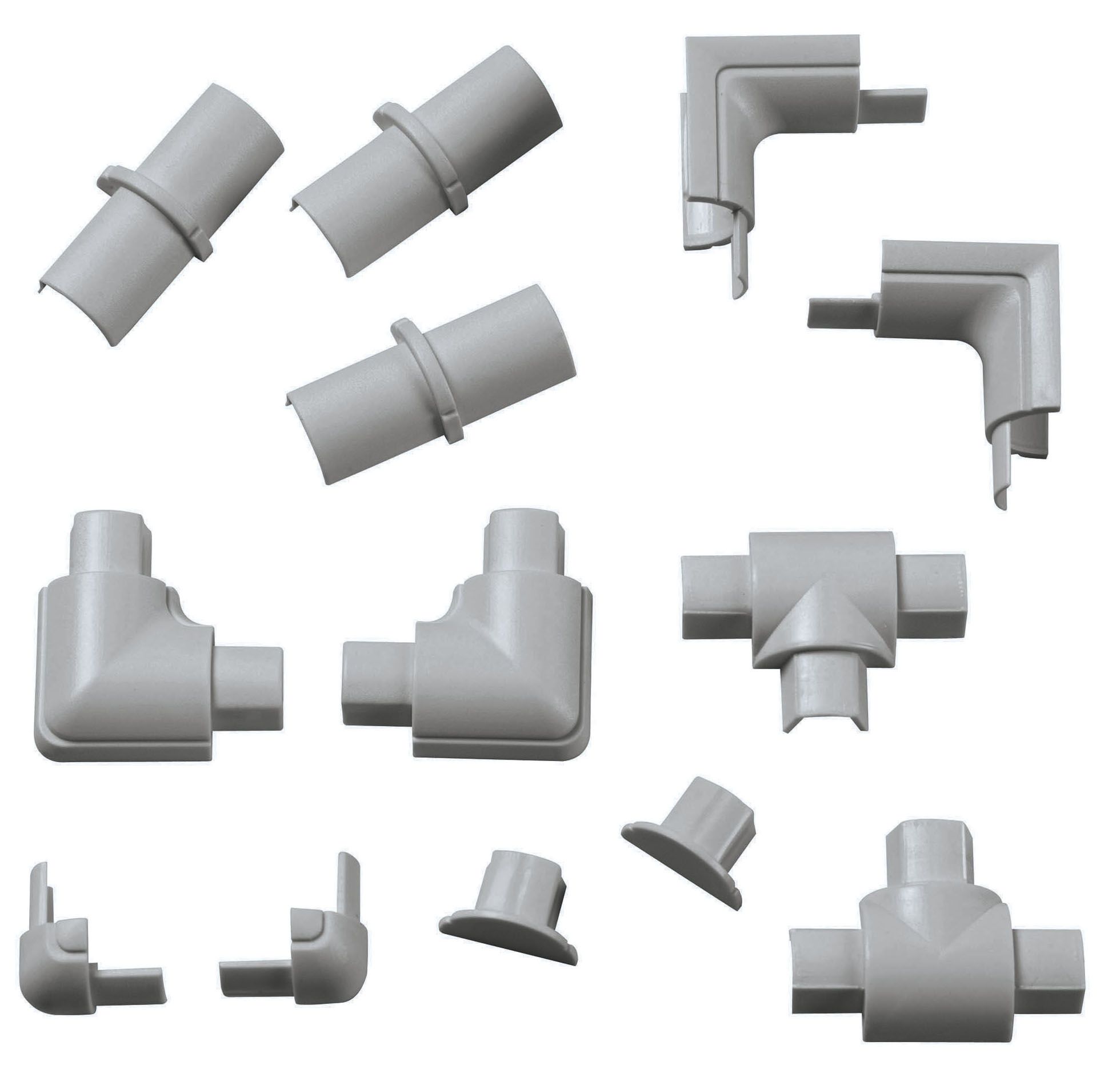 D-Line Aluminium effect Micro 13 Piece Trunking kit (D)8mm, (W)16mm at B&Q