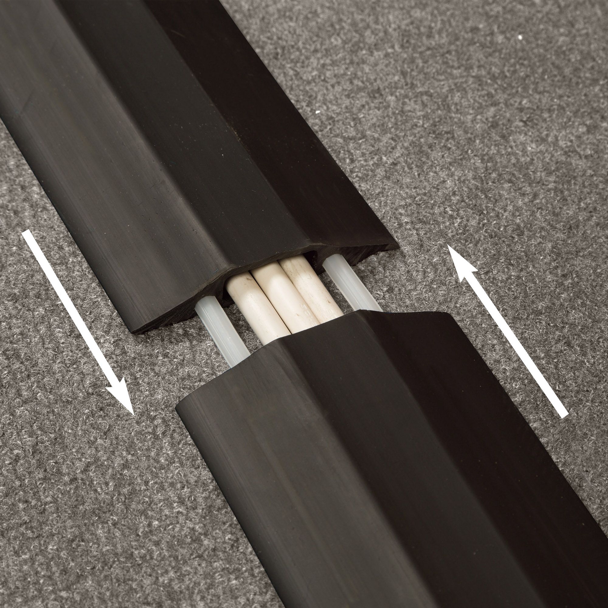 D Line Black Floor cable cover (H)10mm