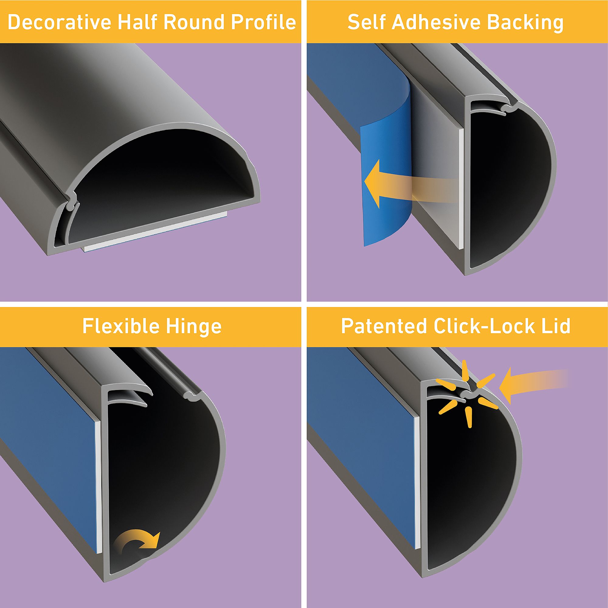 D-Line Semi-circle Decorative trunking (D)25mm