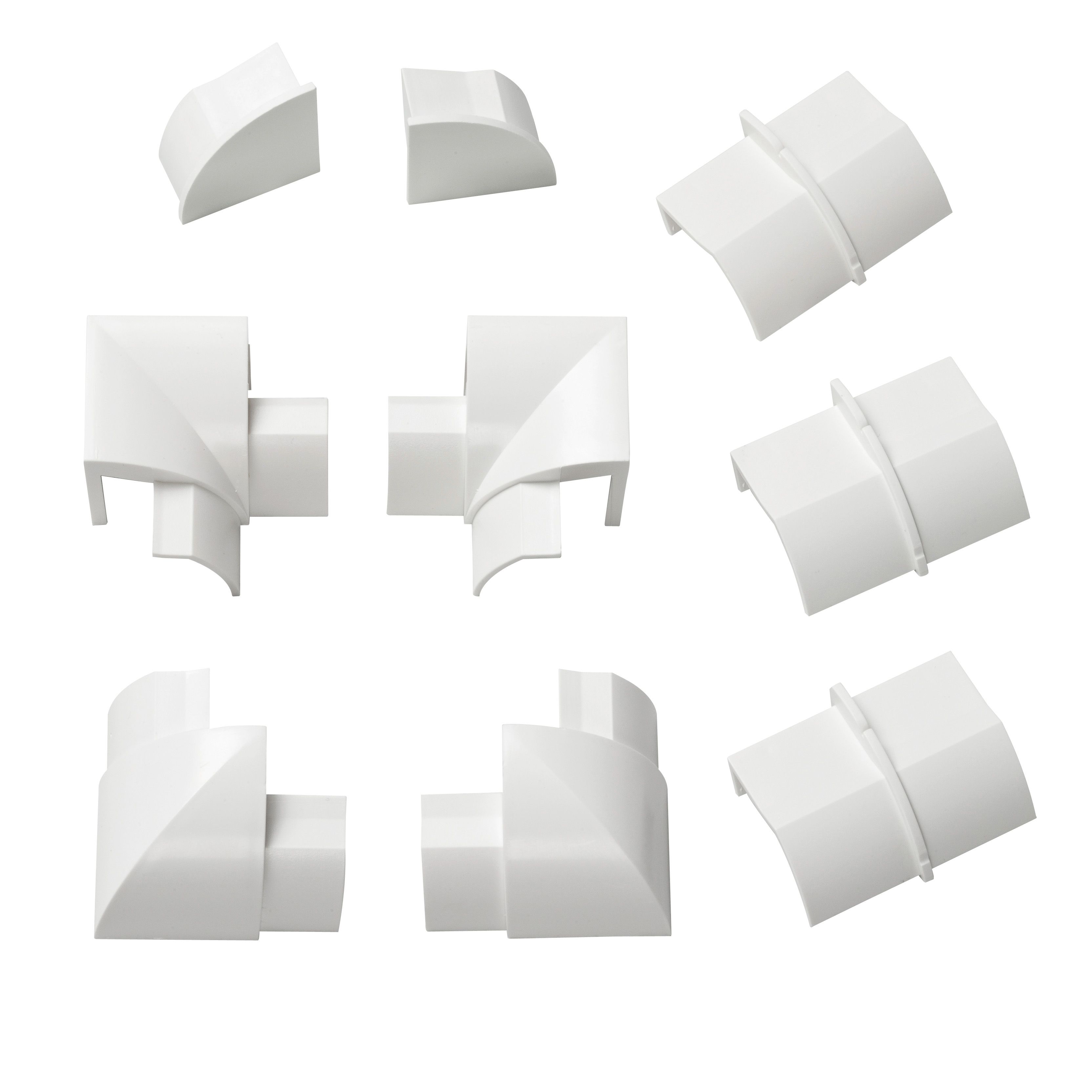 D-Line White 30mm Trunking coupler, Set of 9 | DIY at B&Q