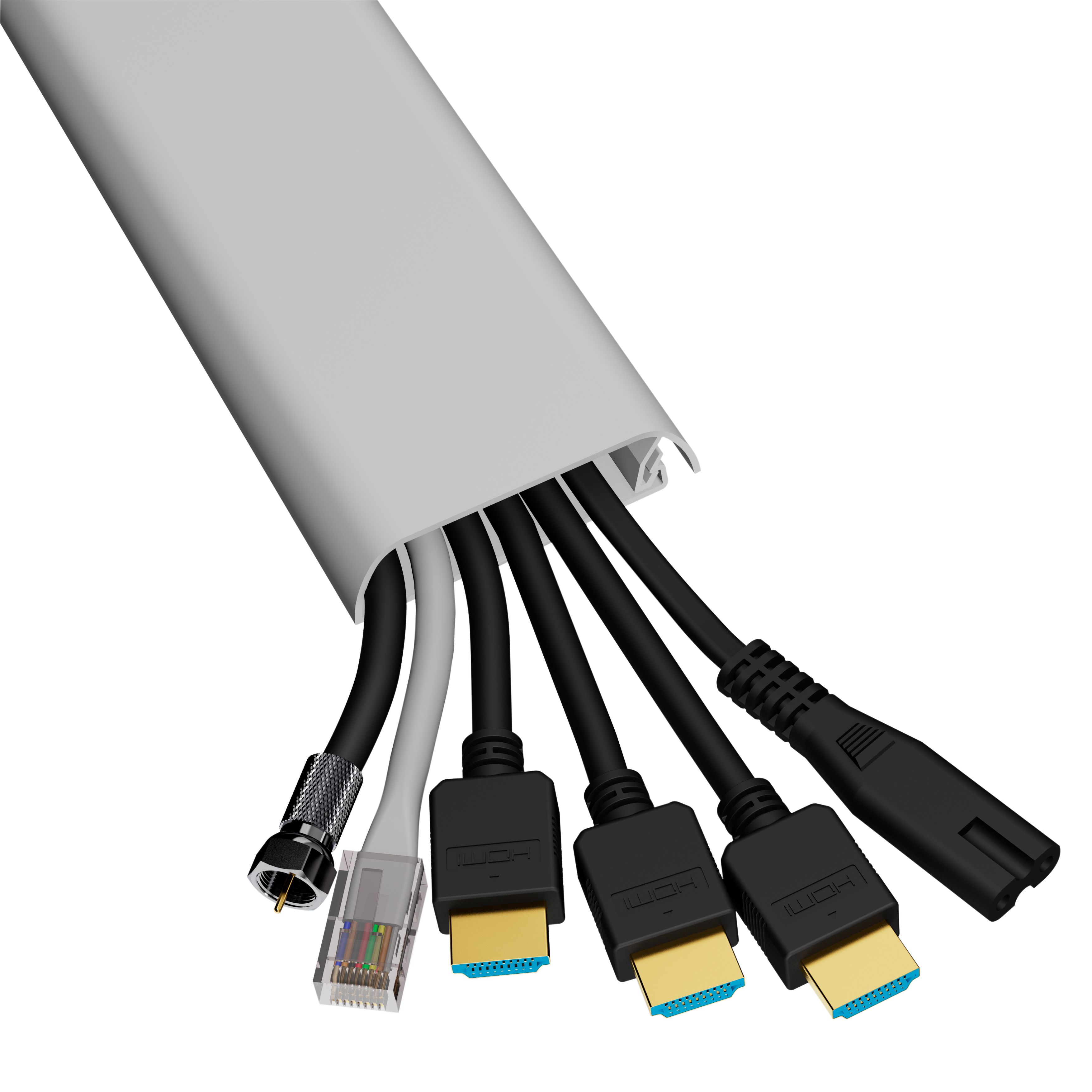 D-Line White Flat Decorative trunking,(W)60mm (L)0.76m (H)15mm