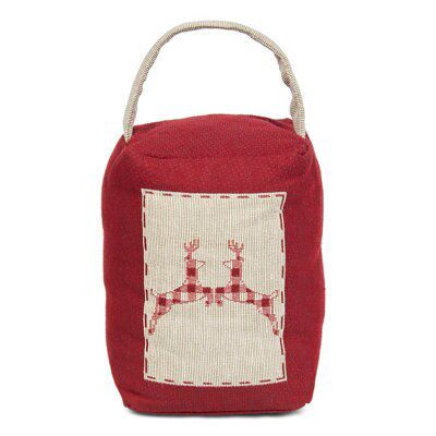 Dancing stag tapestry Cream & red Decorative door stop | DIY at B&Q