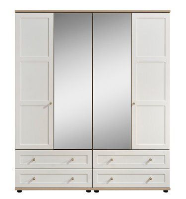Darcey White oak effect Triple Wardrobe (H)1932mm (W)1600mm (D)558mm ...