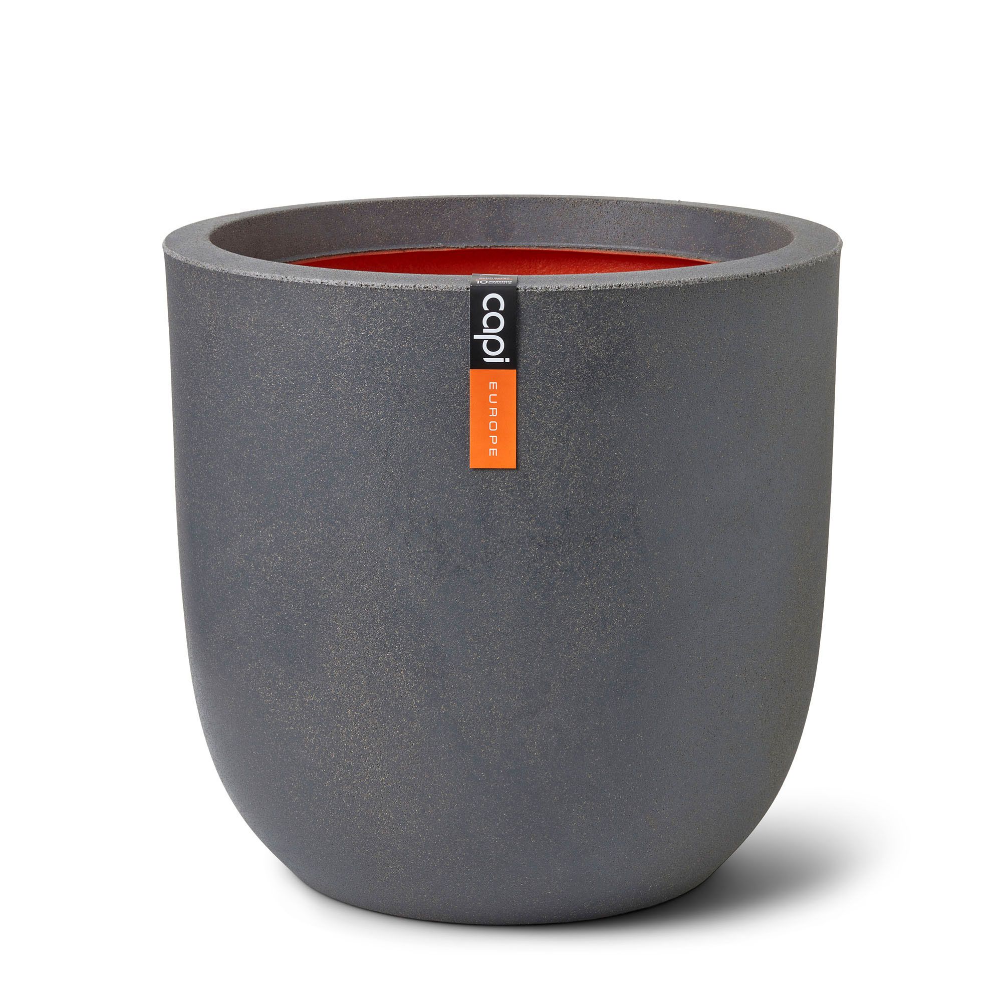 Dark grey Terrazzo effect Polyethylene (PE) Smooth Round Plant pot (Dia ...