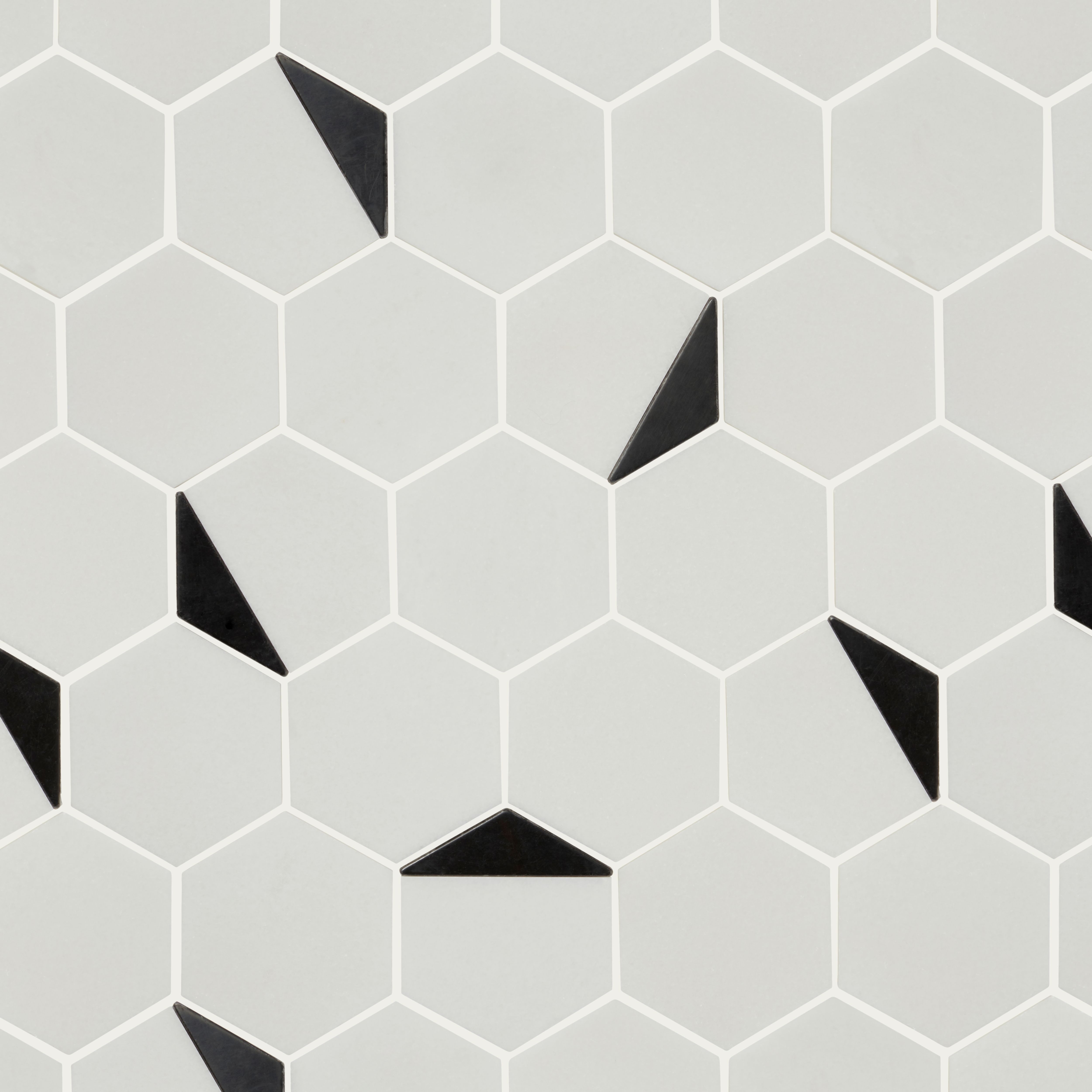Delicato White Gloss Natural stone & stainless steel Mosaic tile sheet ...