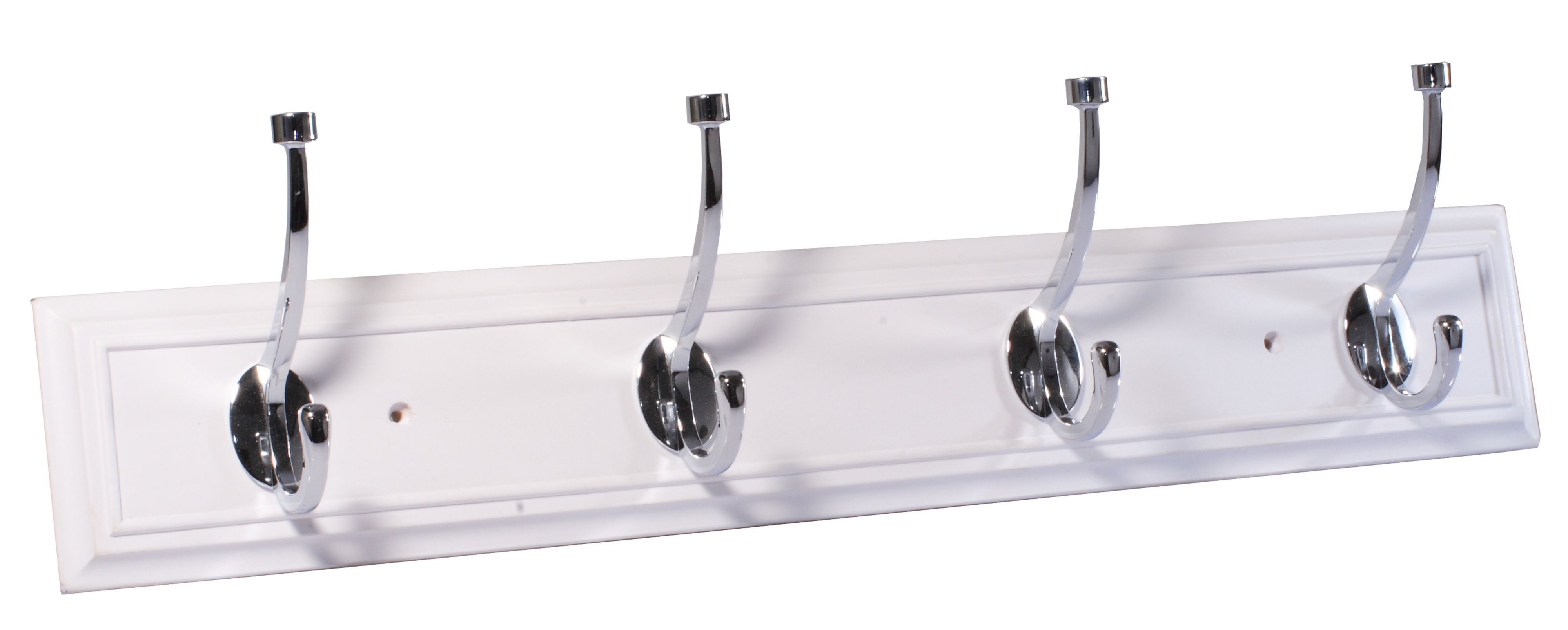 Deluxe White Chrome effect Pine 4 Hook rail, (L)683mm (H)21mm | DIY at B&Q