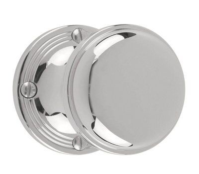 Dempsey & Locke Polished Silver Chrome effect Brass Round Door knob ...