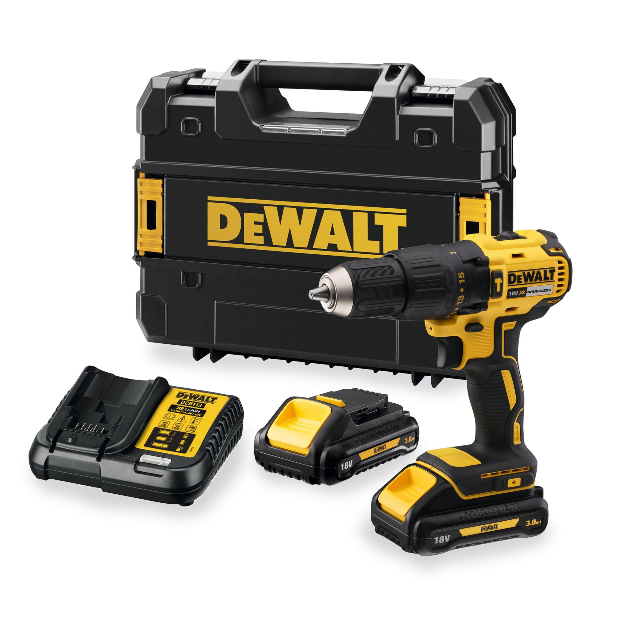 DeWalt 18V Li ion Brushless Cordless Combi drill 2 x 3Ah DCD778L2T BQGB