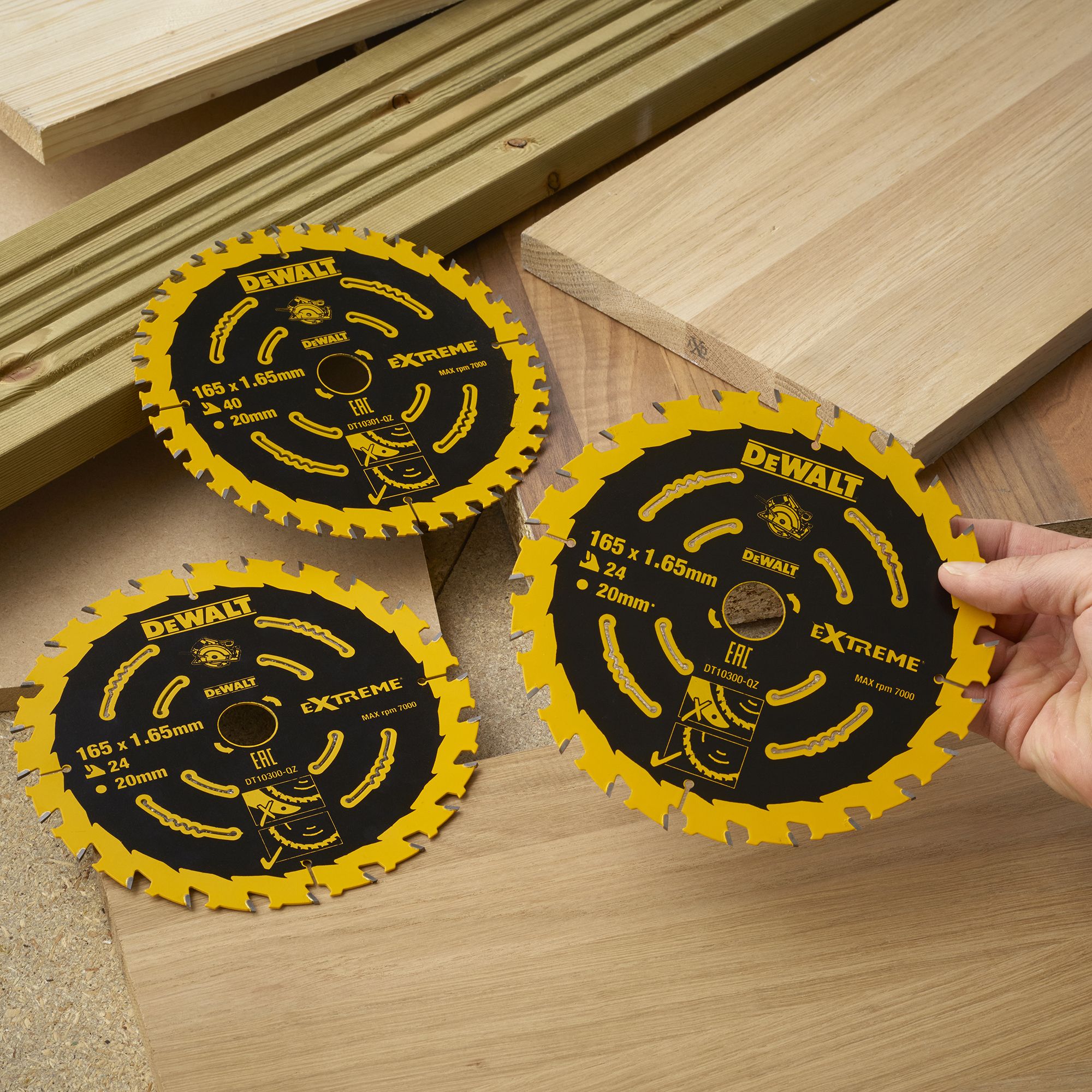DeWalt Extreme Circular saw blade set DT10397-QZ (Dia)165mm, Pack of 3