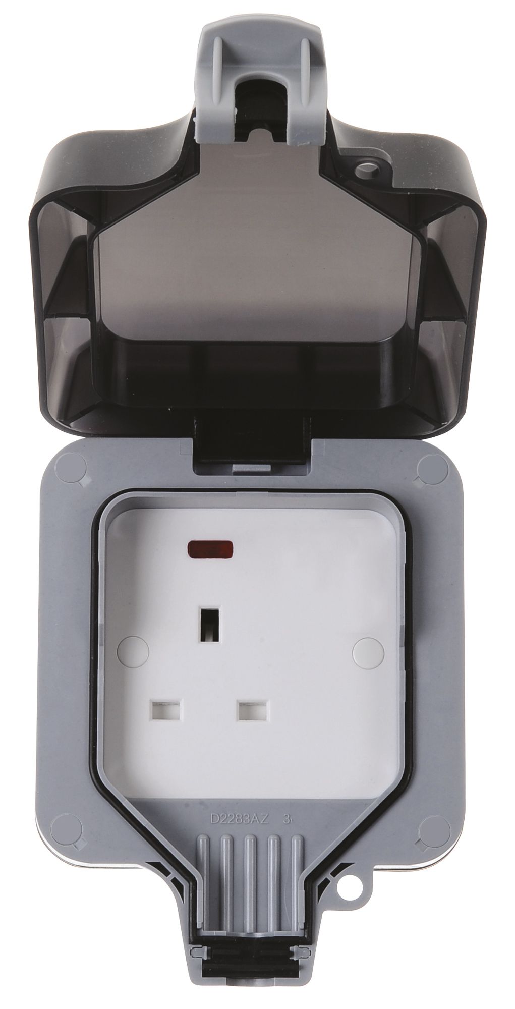 Diall 13A Grey 1 gang Outdoor Weatherproof socket