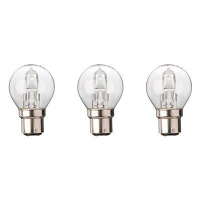 Diall 30W Mini globe Halogen Dimmable Light bulb, Pack of 3