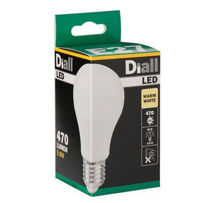 Diall 5.8W 470lm GLS Warm white LED Light bulb