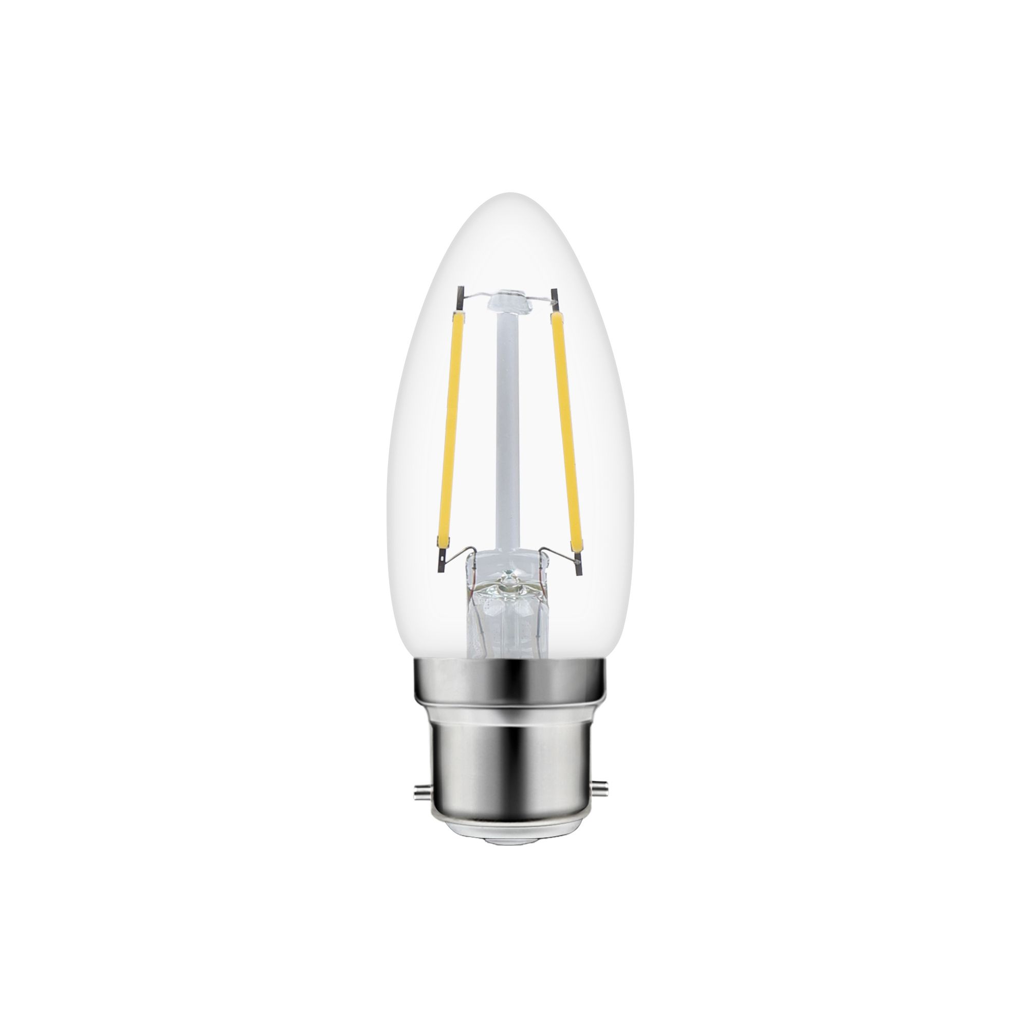Diall B22 1.8W 250lm Clear Candle Neutral white LED Filament Light bulb ...