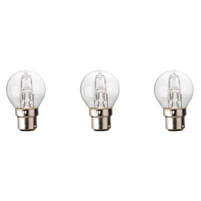 Diall B22 19W Halogen Dimmable Light bulb, Pack of 3