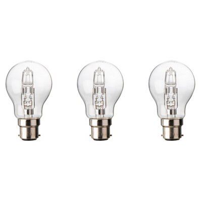 Diall B22 57W Classic Halogen Dimmable Light bulb, Pack of 3 | DIY at B&Q