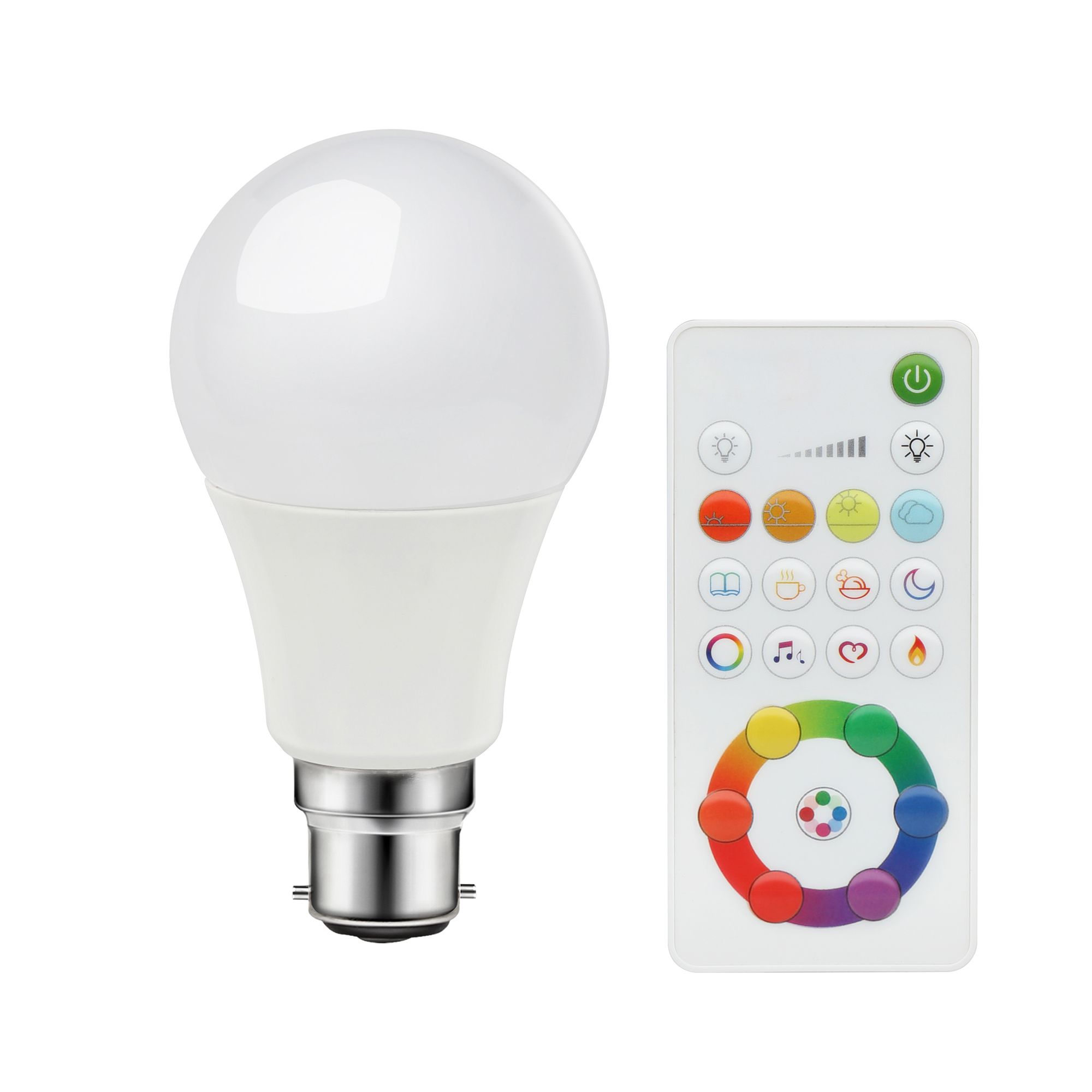 Diall B22 60W LED Cool white, RGB & warm white GLS Dimmable Light bulb ...
