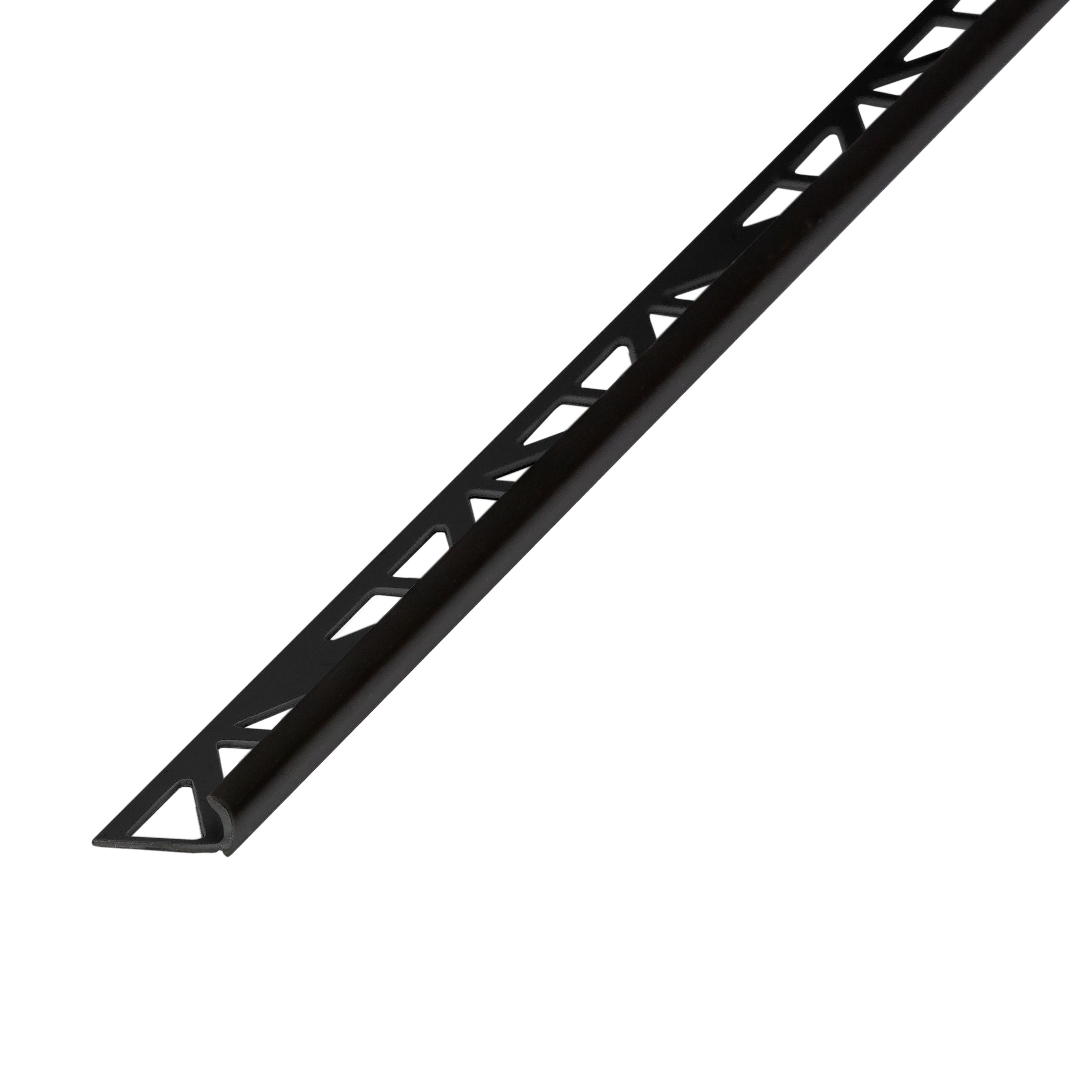 Diall Black 9mm Round Polyvinyl chloride (PVC) External edge tile trim ...