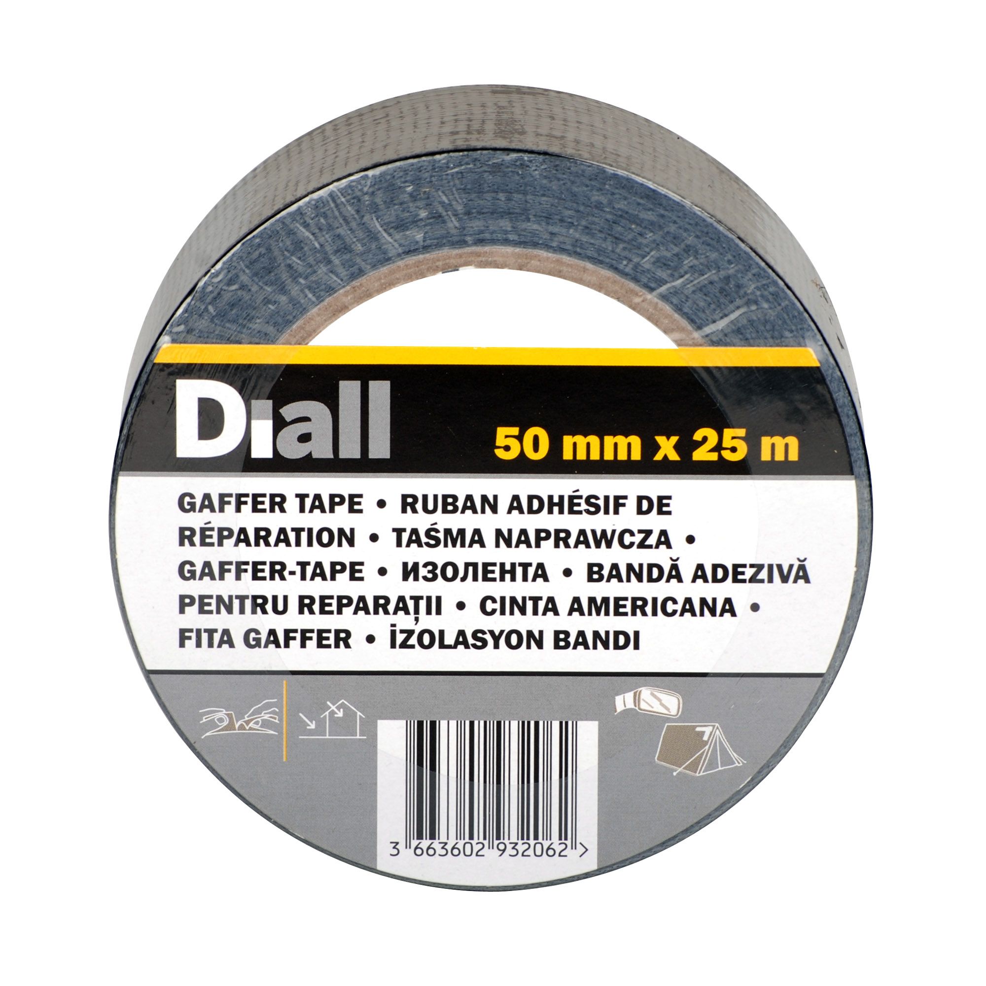 DIALL BLACK DUCT TAPE (L)25M (W)50MM