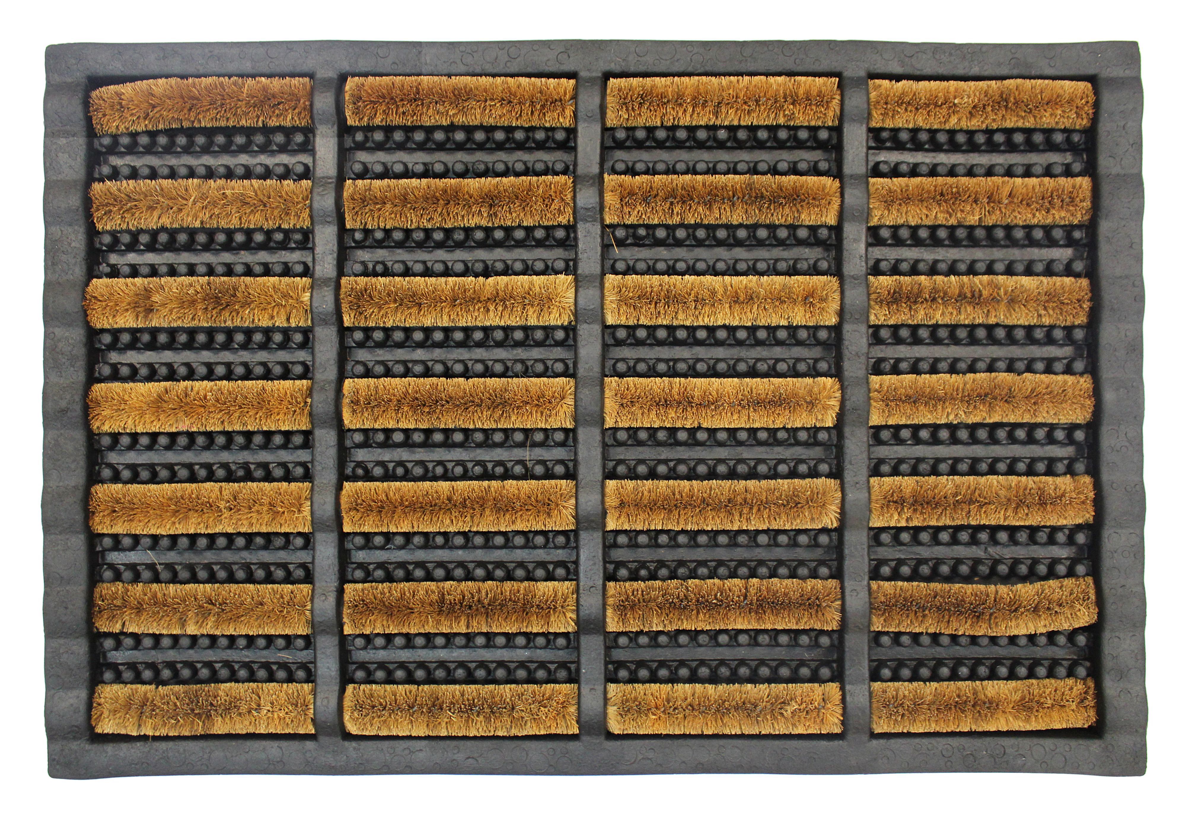 Diall Black & natural Butler Door mat, 60cm x 40cm