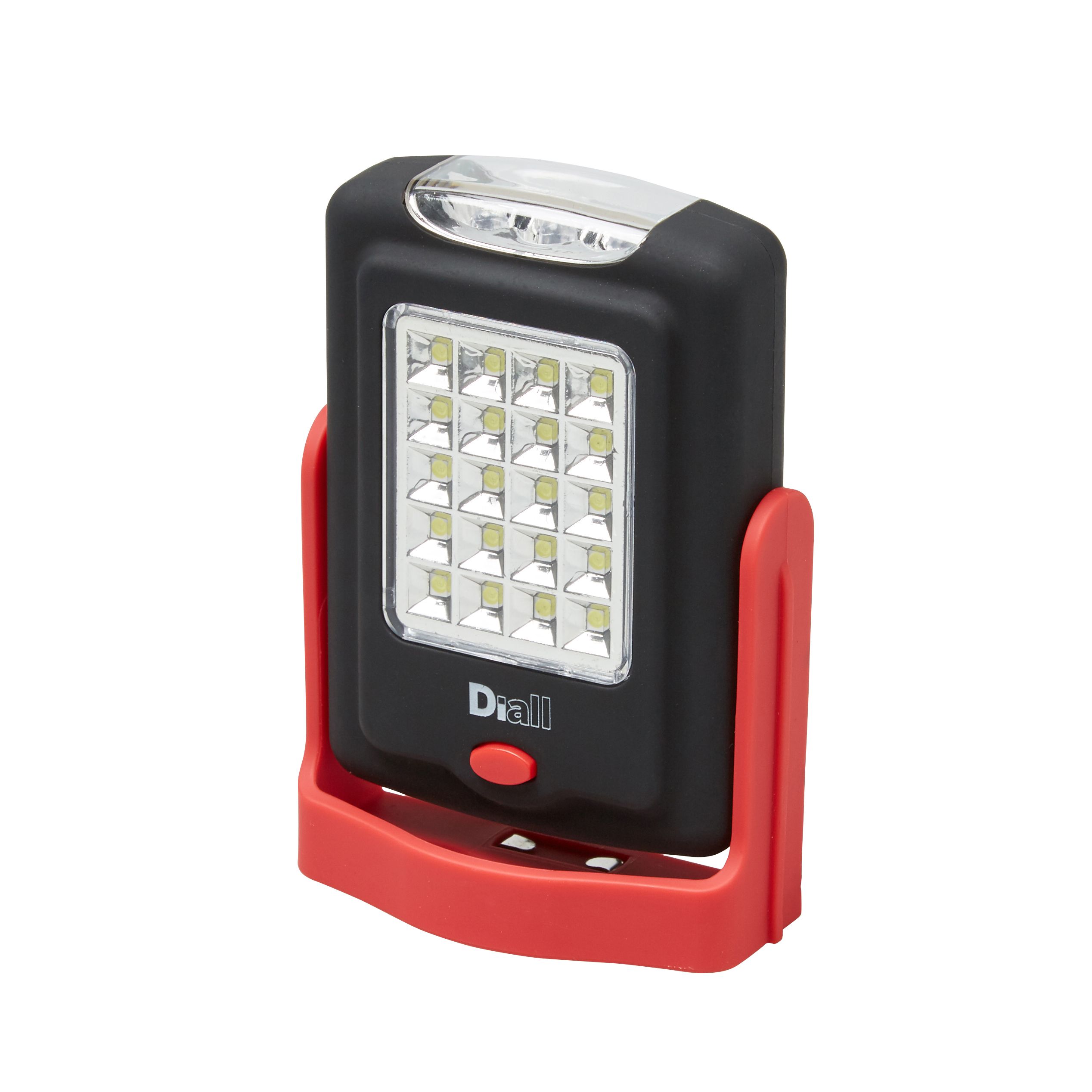 Diall Black & red 220lm LED Battery-powered Portable flashlight at B&Q