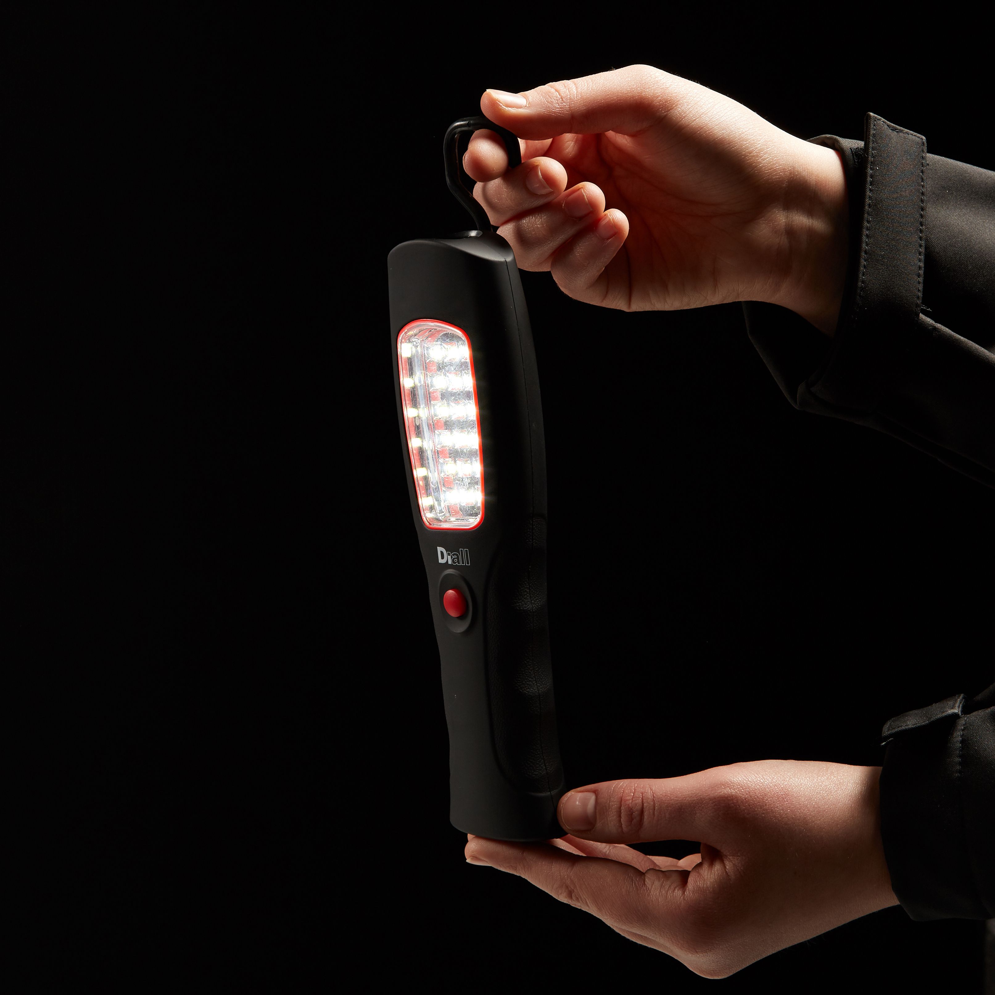 Diall Black & red LED Inspection light 1W 4.5V 110lm