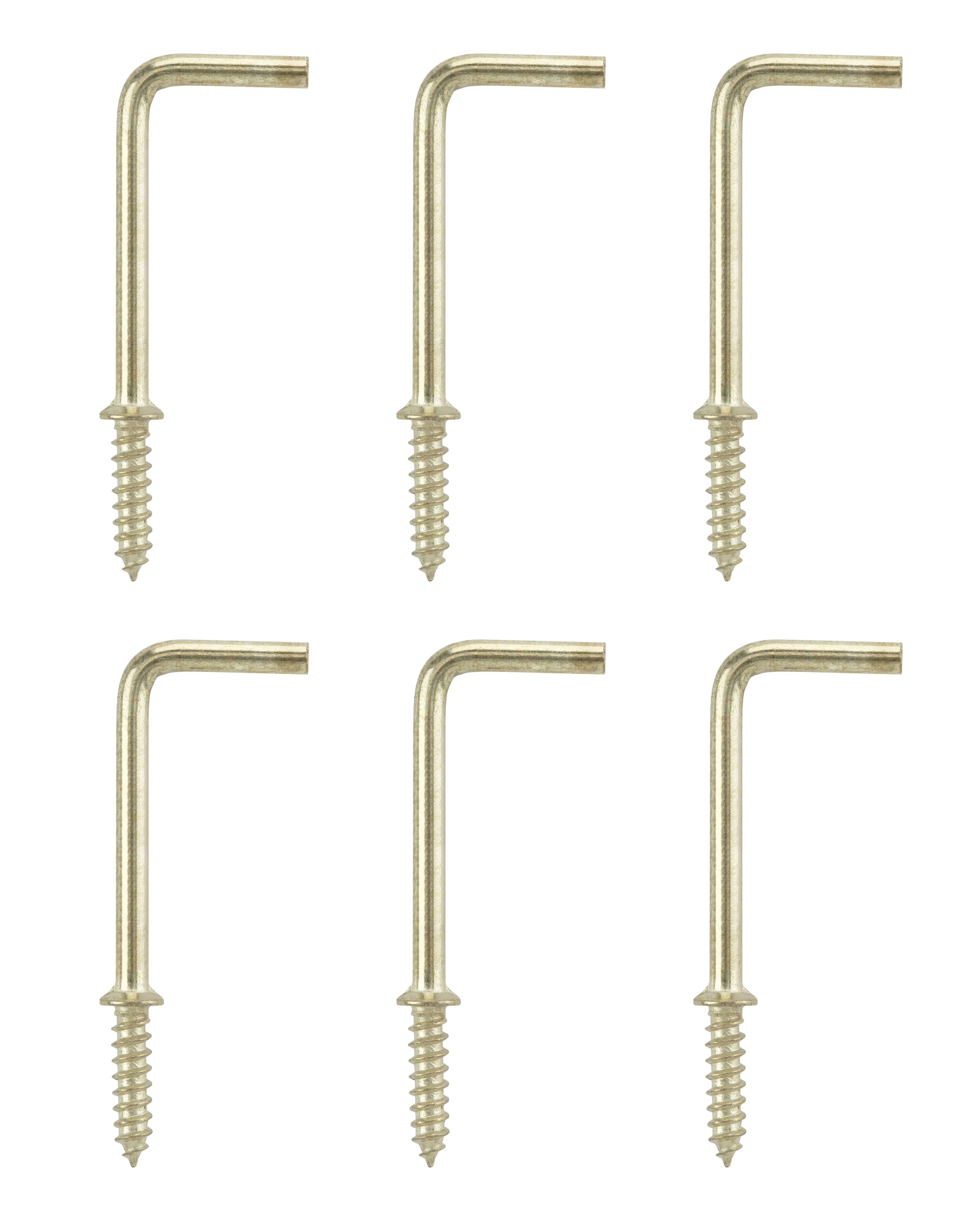 Diall Brass-plated Large Cup hook (L)54.5mm, Pack of 6