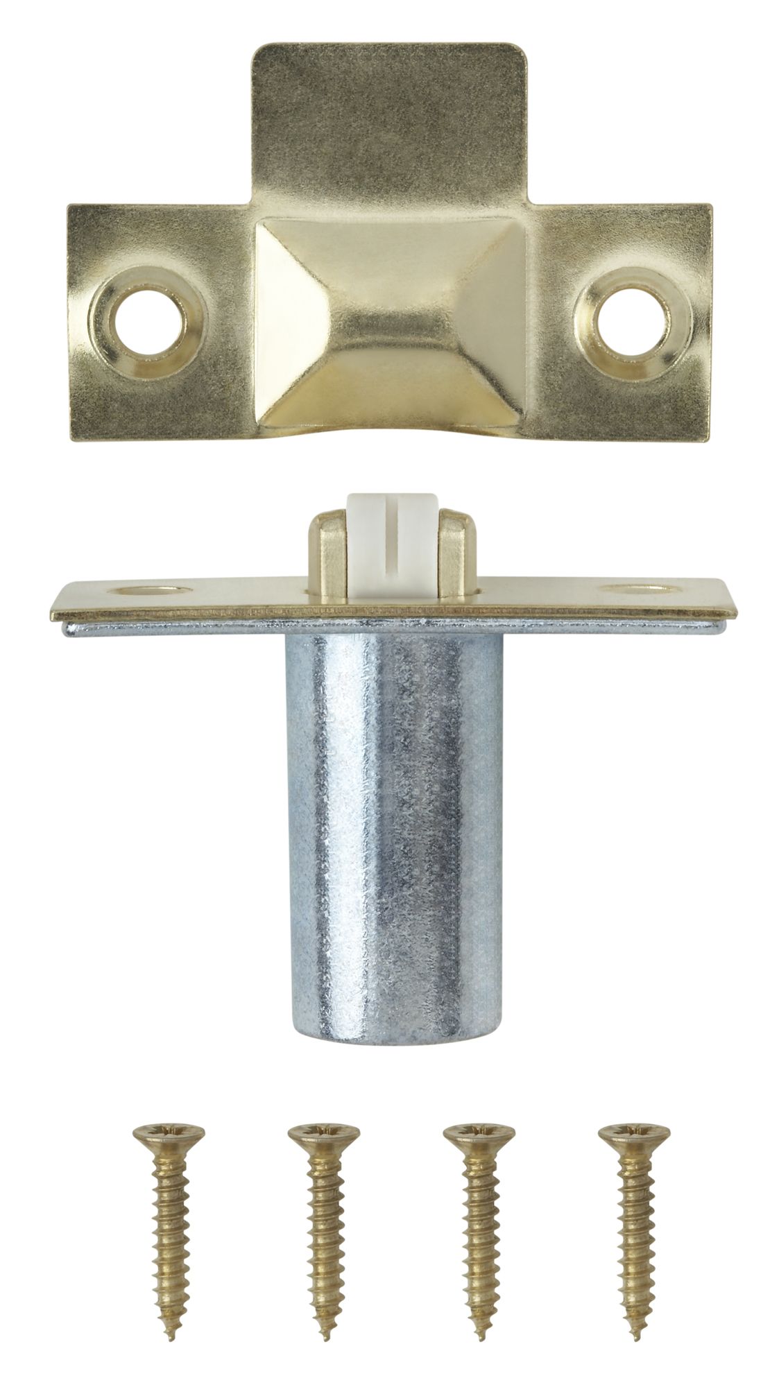 Diall Brass-plated Metal Adjustable Roller catch 50mm (W)