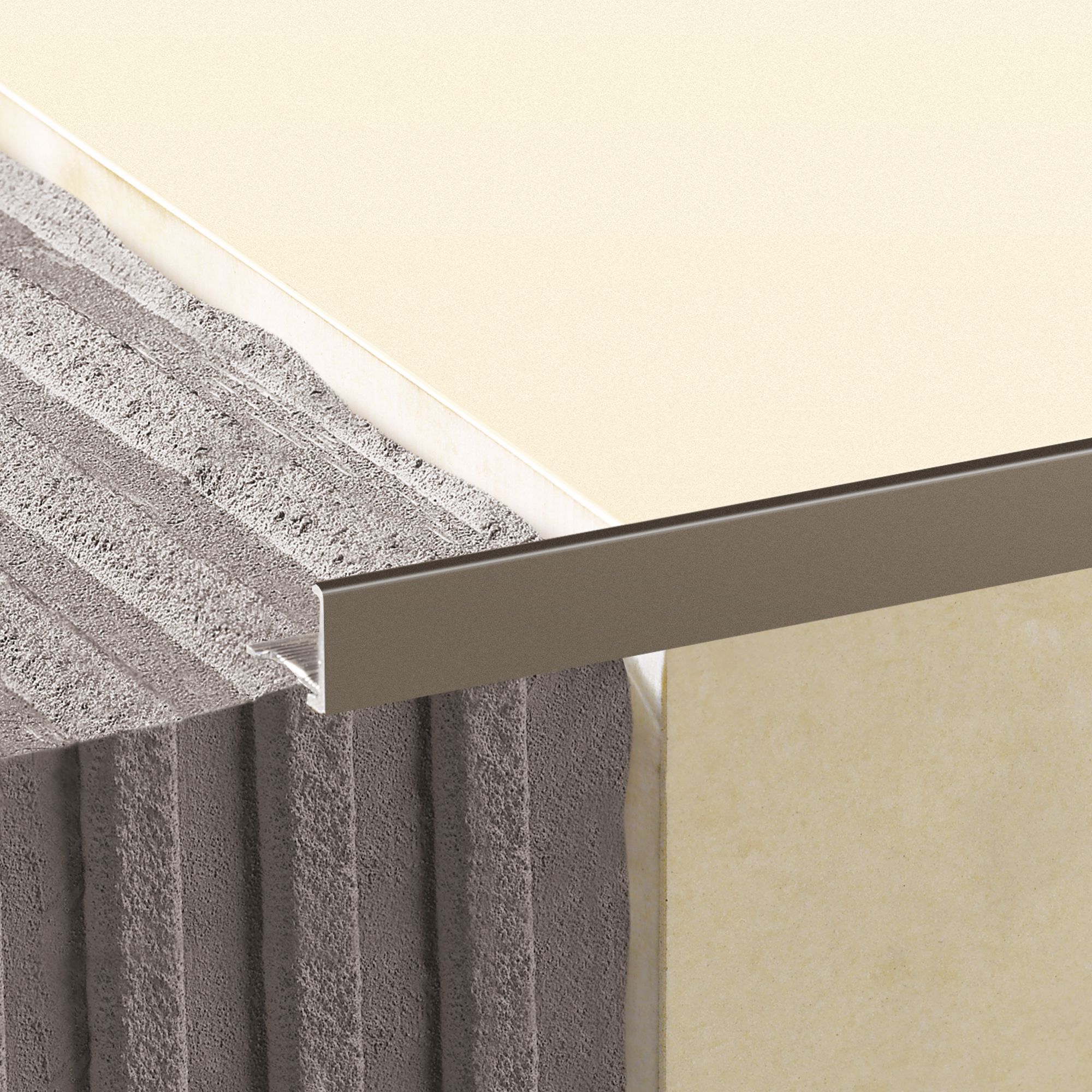 Diall Champagne 10mm Straight Aluminium Tile trim | DIY at B&Q