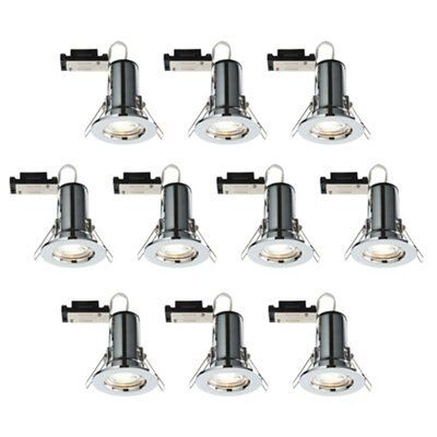 Diall Chrome effect Fixed LED Fire-rated Warm white Downlight 3.5W IP20 ...