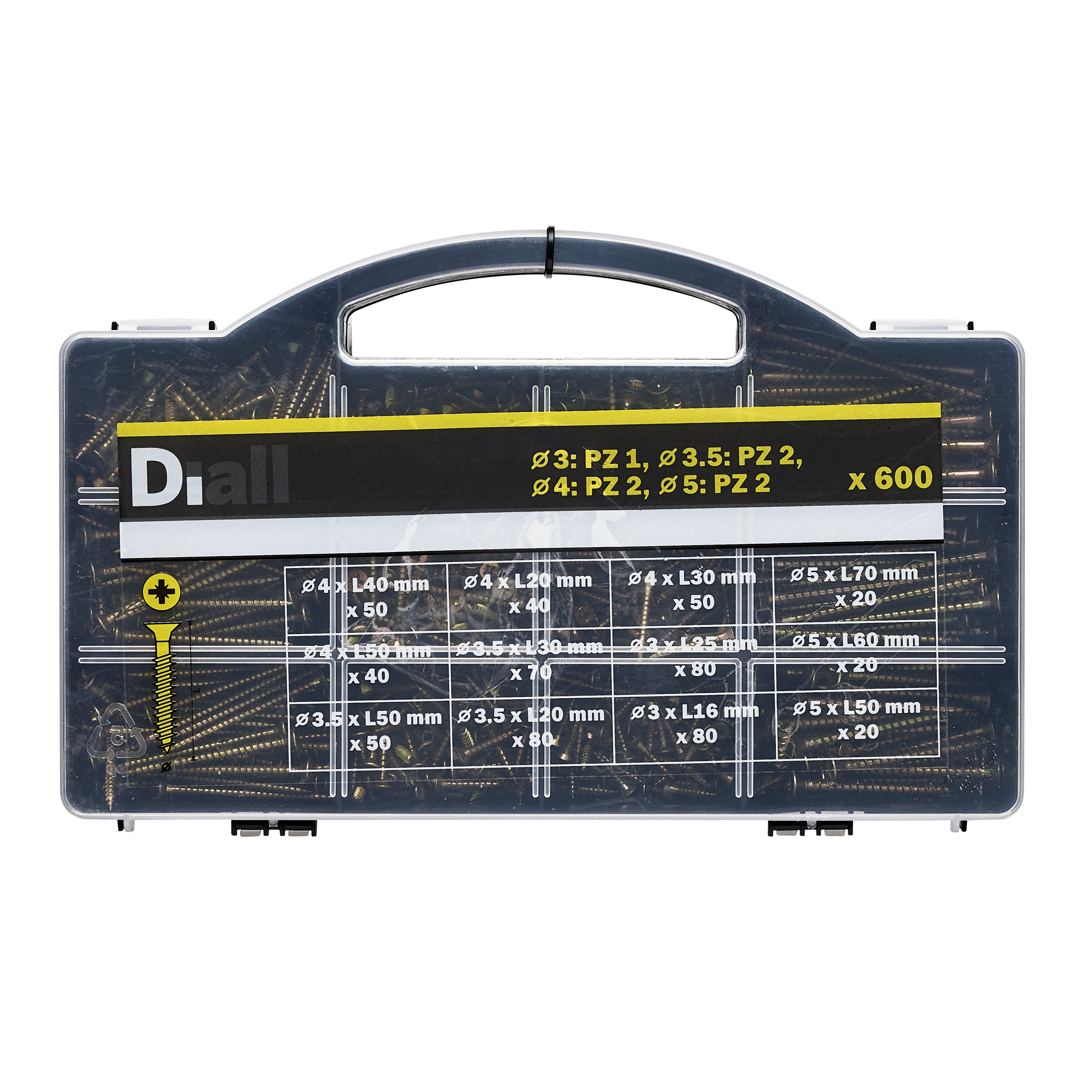 Diall Countersunk Yellow-passivated Carbon steel Multipurpose ...