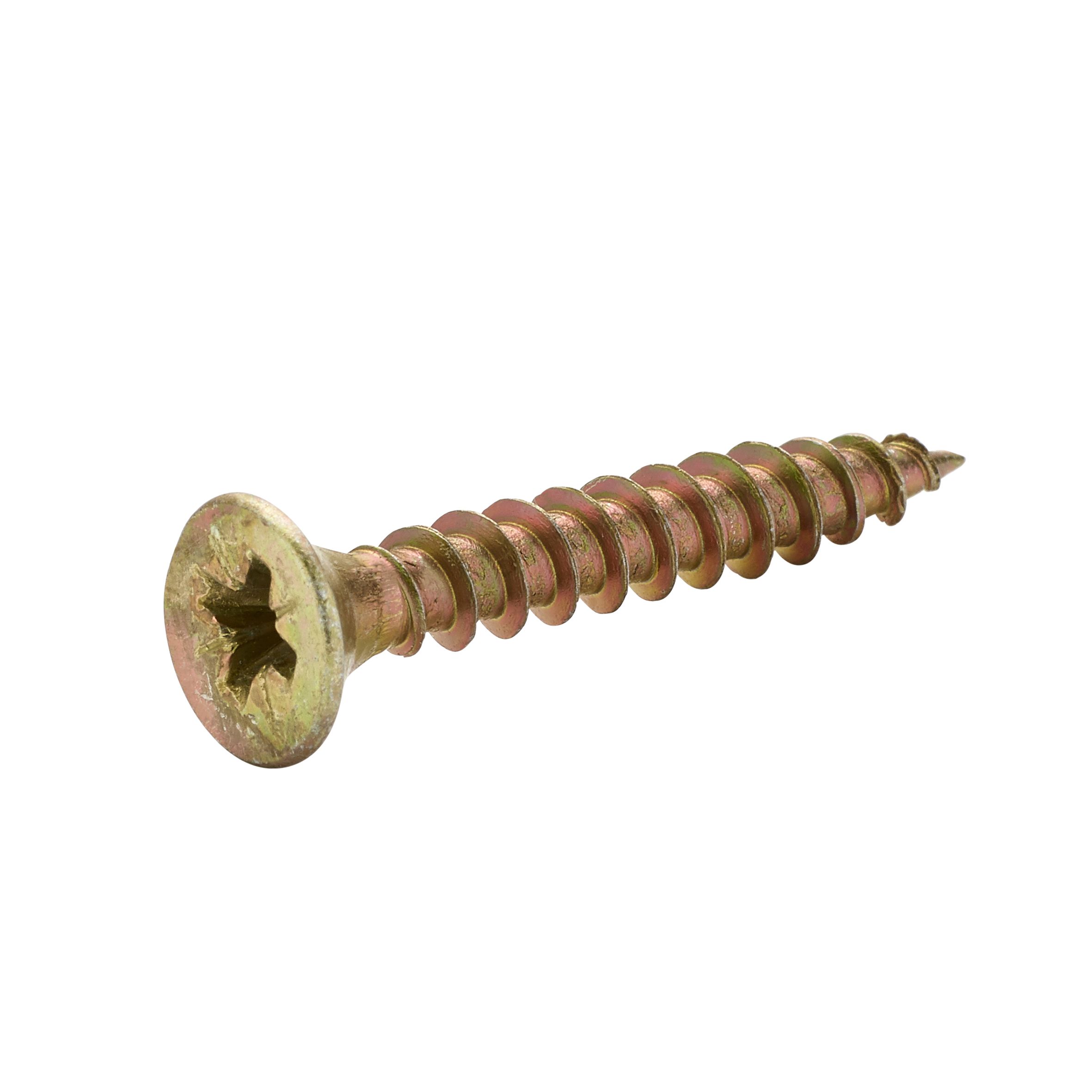 Diall Double-countersunk Yellow-passivated Carbon steel Screw (Dia)4 ...