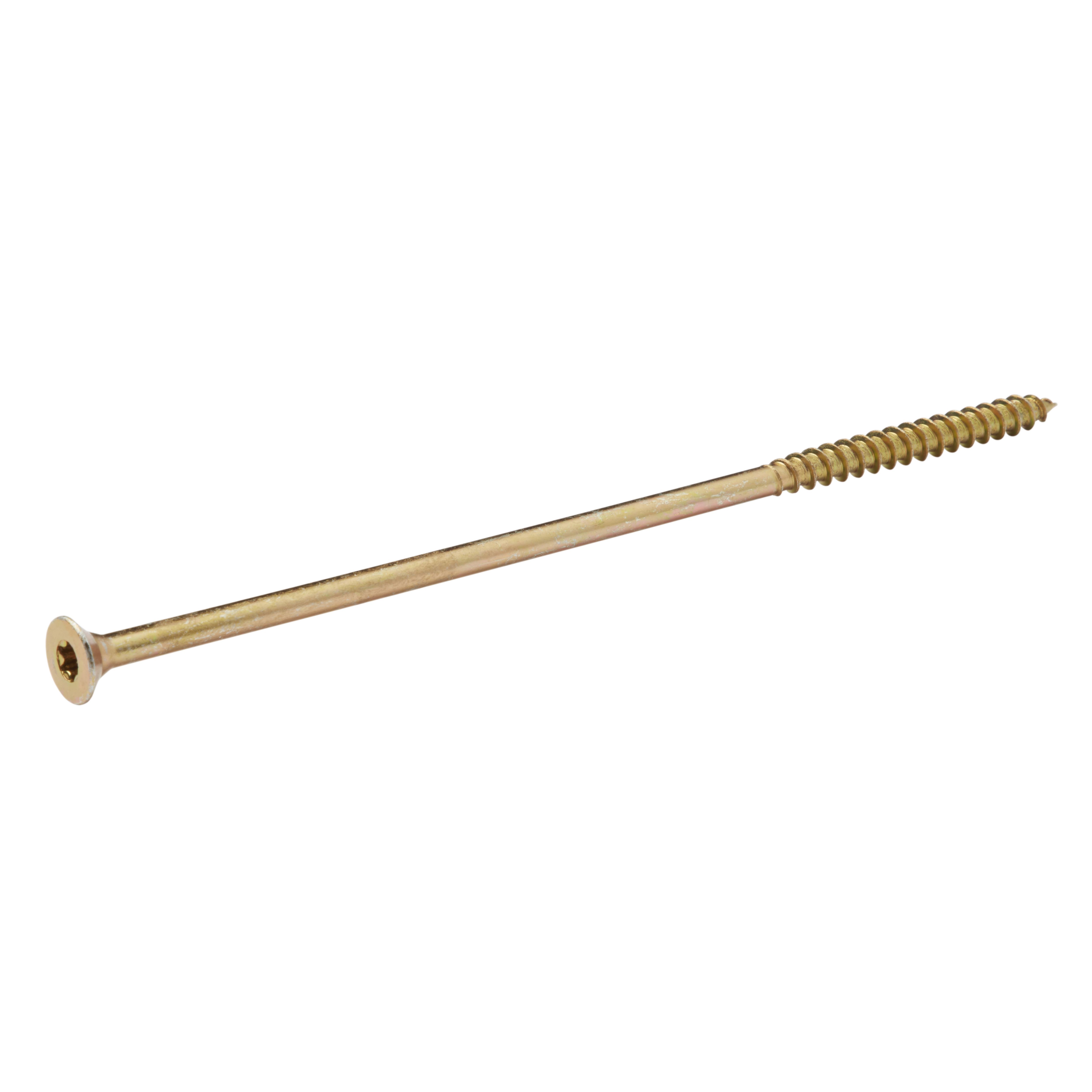 Diall Double-countersunk Yellow-passivated Steel Wood screw (Dia)8mm (L ...