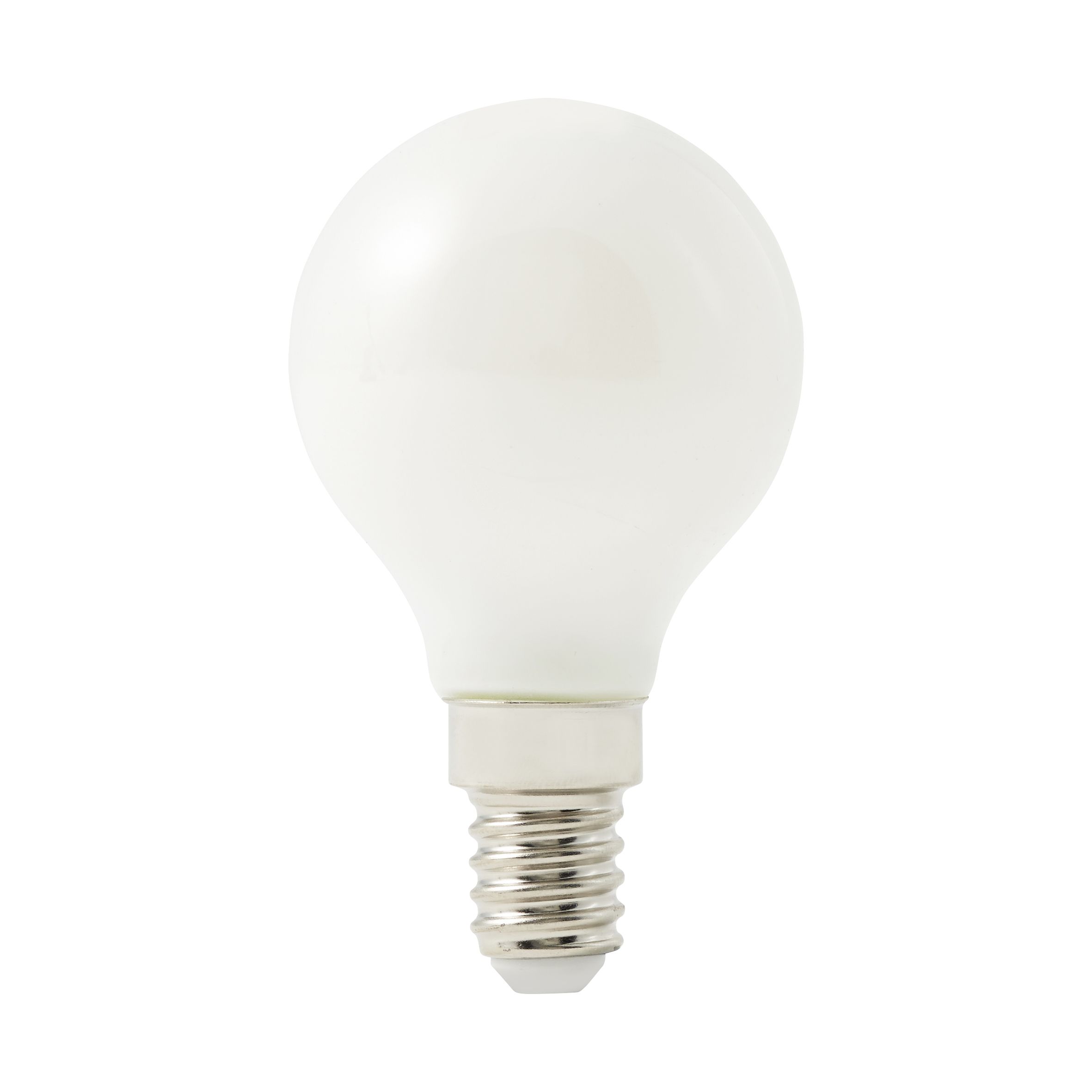 Diall E14 4W 470lm 320° Milky Mini globe Neutral white LED Light bulb