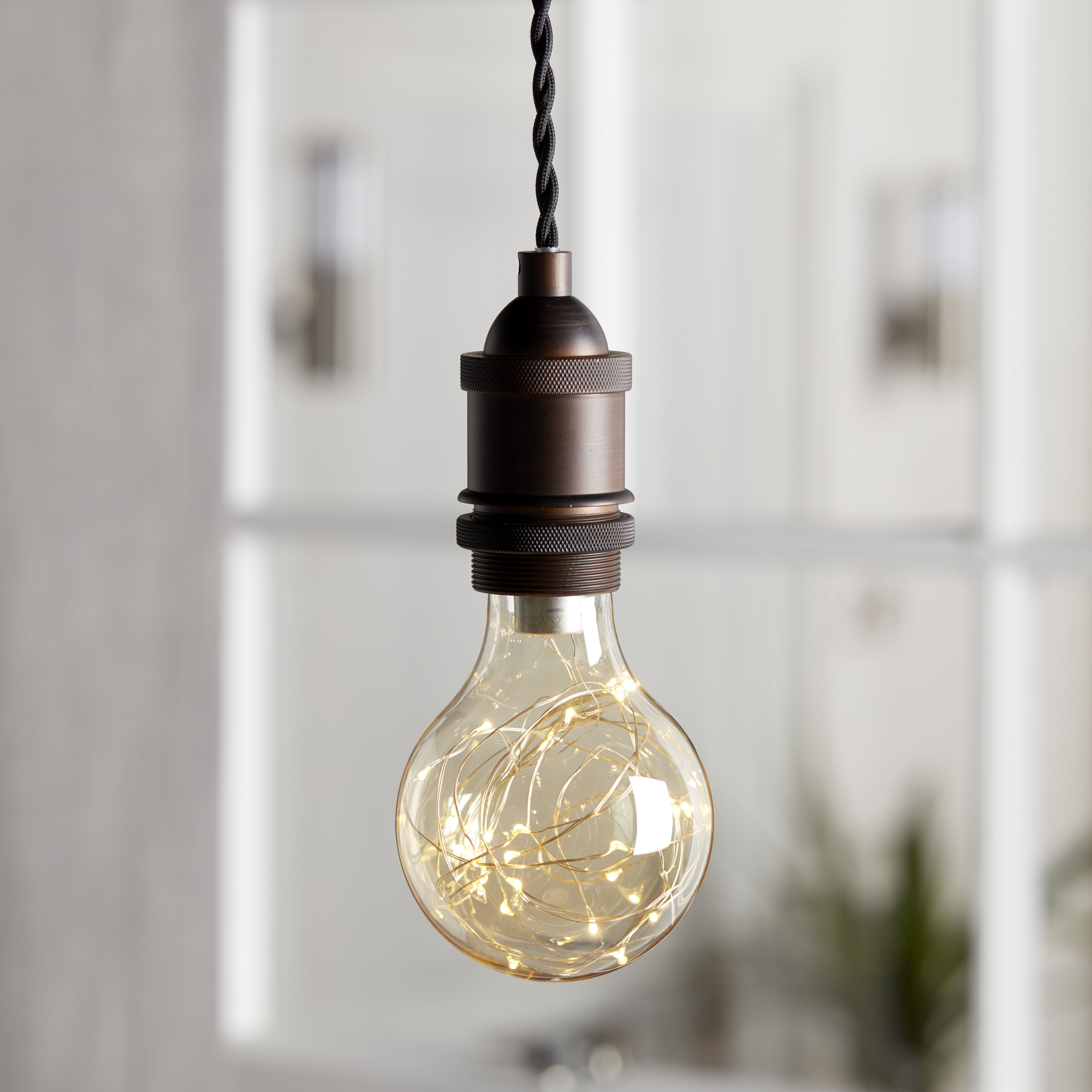 Diall E27 1W 10lm 300° Amber GLS Warm white LED Filament Light bulb