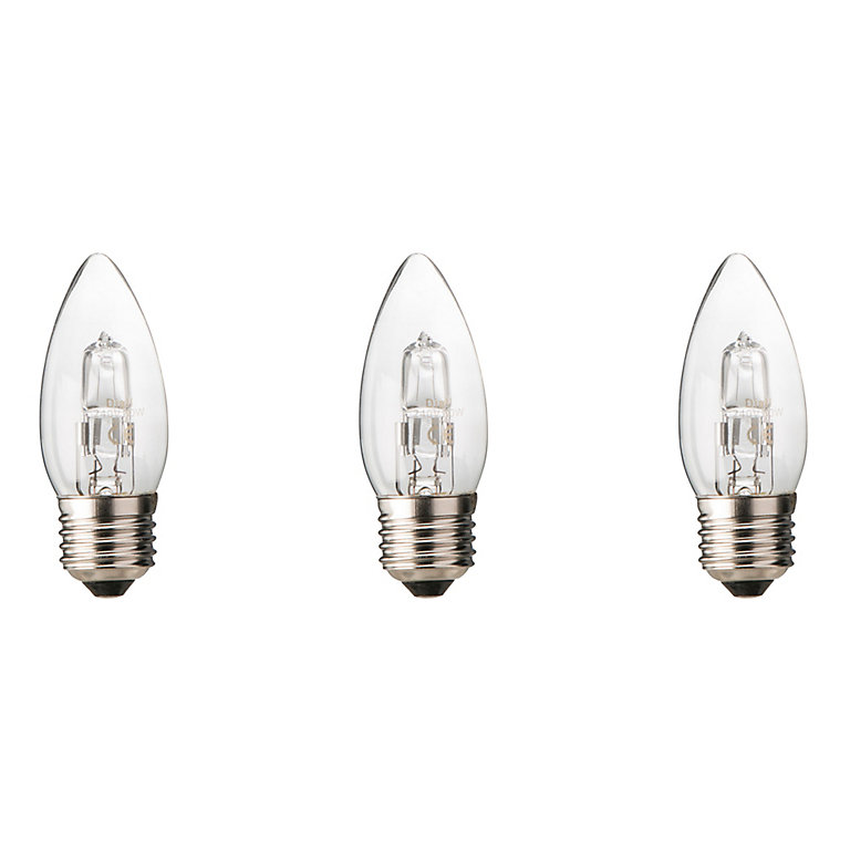 Diall E27 30W Candle Halogen Dimmable Light bulb, Pack of 3 | DIY at B&Q Diall E27 30W Candle Halogen Dimmable Light bulb, Pack of 3 | DIY at B&Q