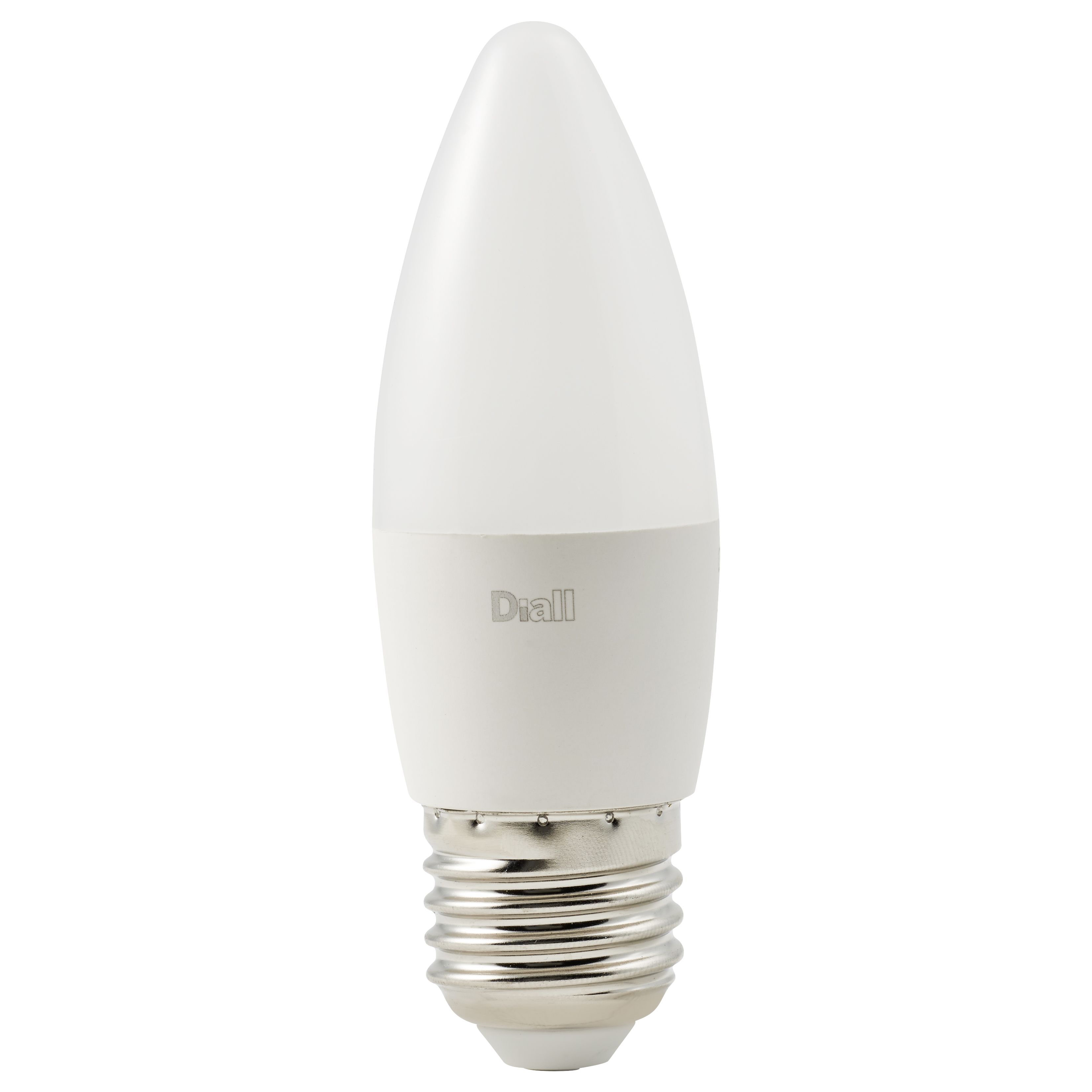 Diall E27 4.2W 470lm 180° Frosted Candle Warm white LED Light bulb