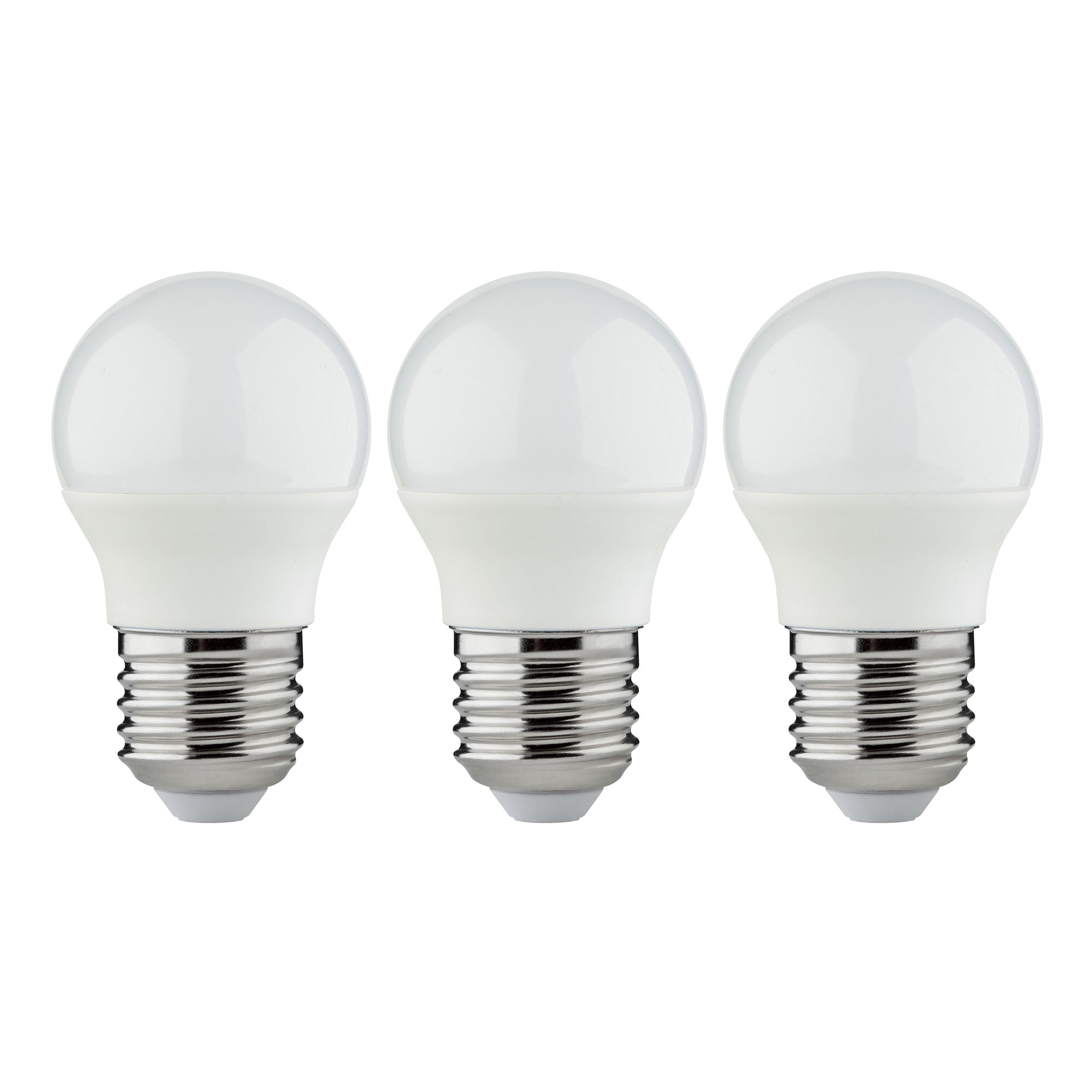Diall E27 4.2W 470lm Frosted Mini globe Warm white LED Light bulb, Pack ...