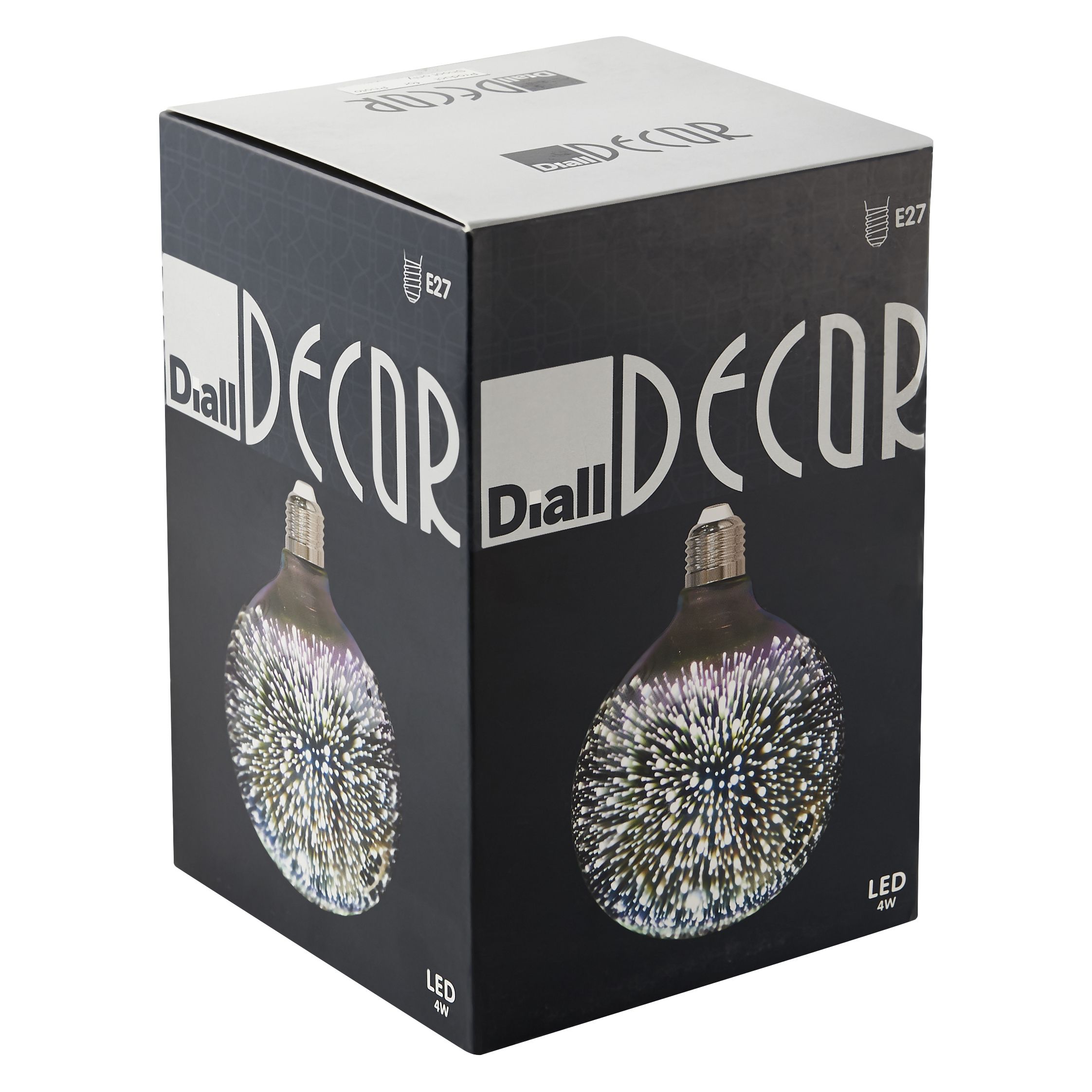 Diall E27 4W 10lm 300° Clear Globe LED Filament Light bulb